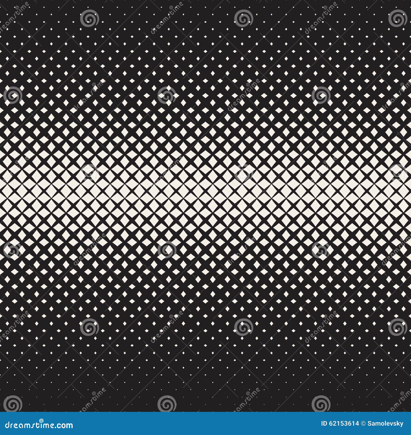 Vector Seamless Black and White Cross Halftone Grid Gradient Pattern ...