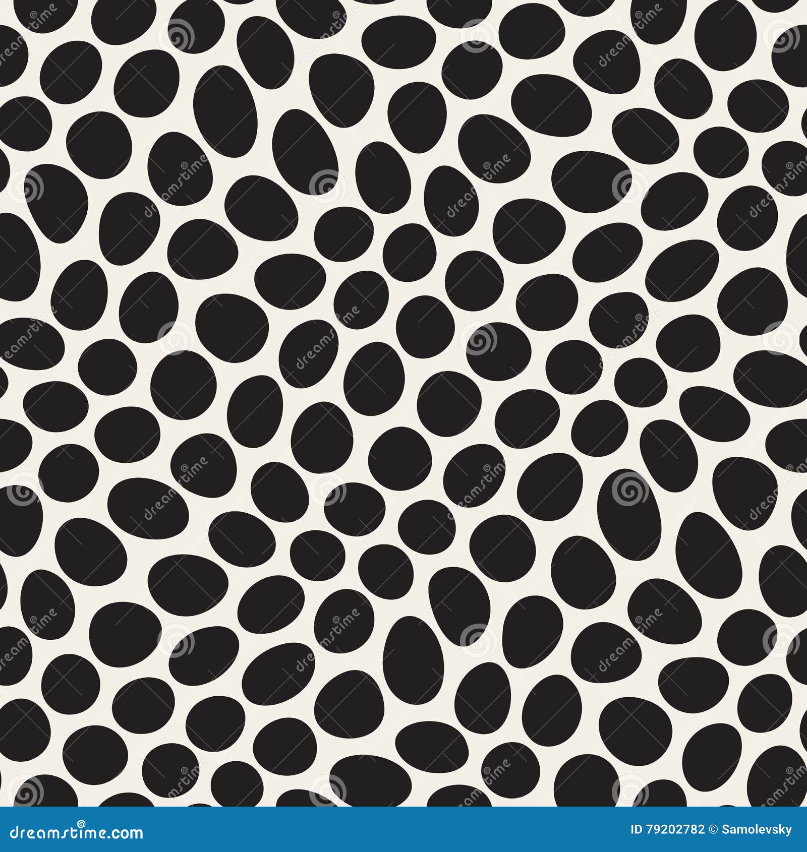 Vector Seamless Black and White Distorted Circles Pattern Stock Vector ...