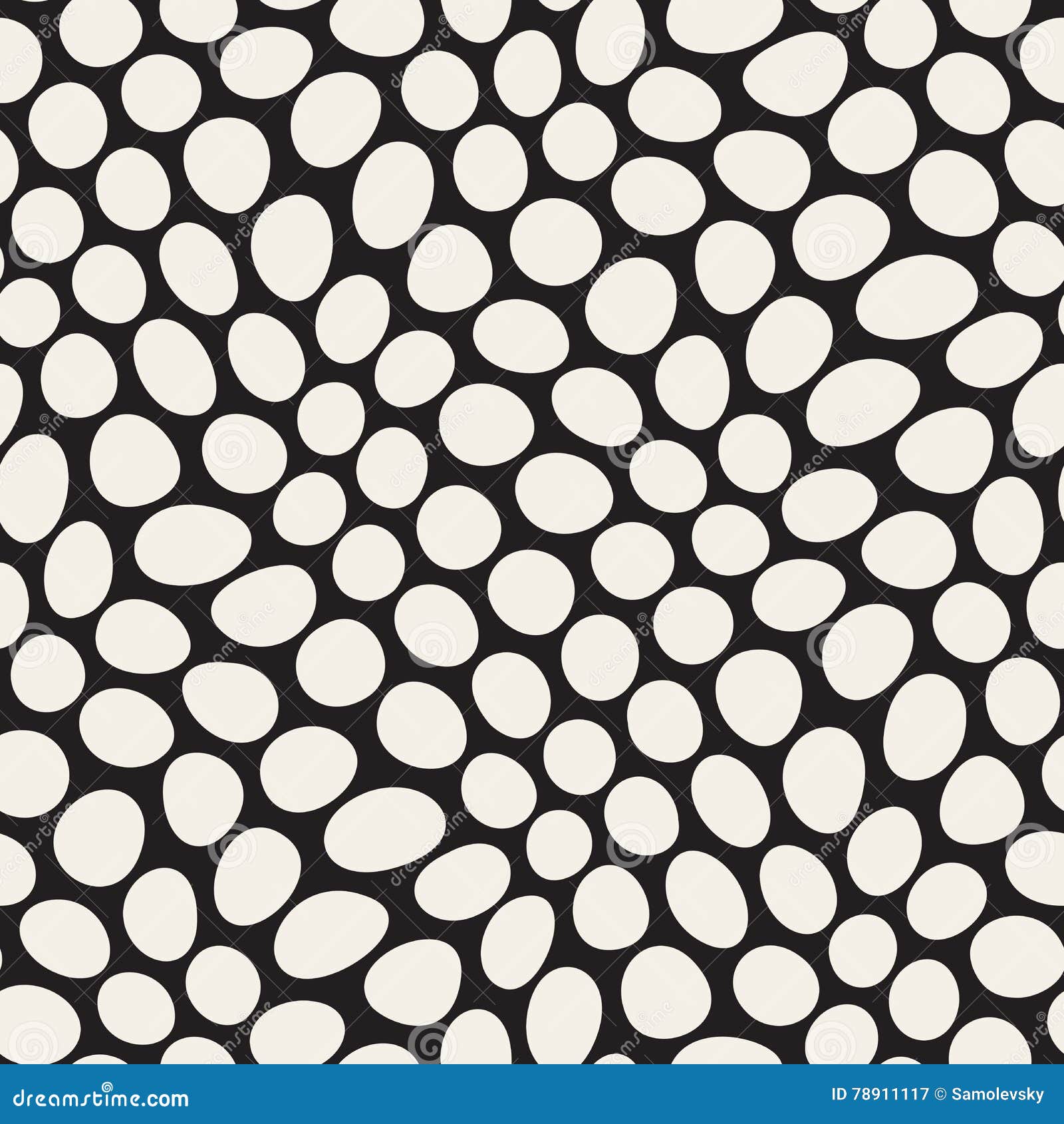 Vector Seamless Black and White Distorted Circles Pattern Stock Vector ...