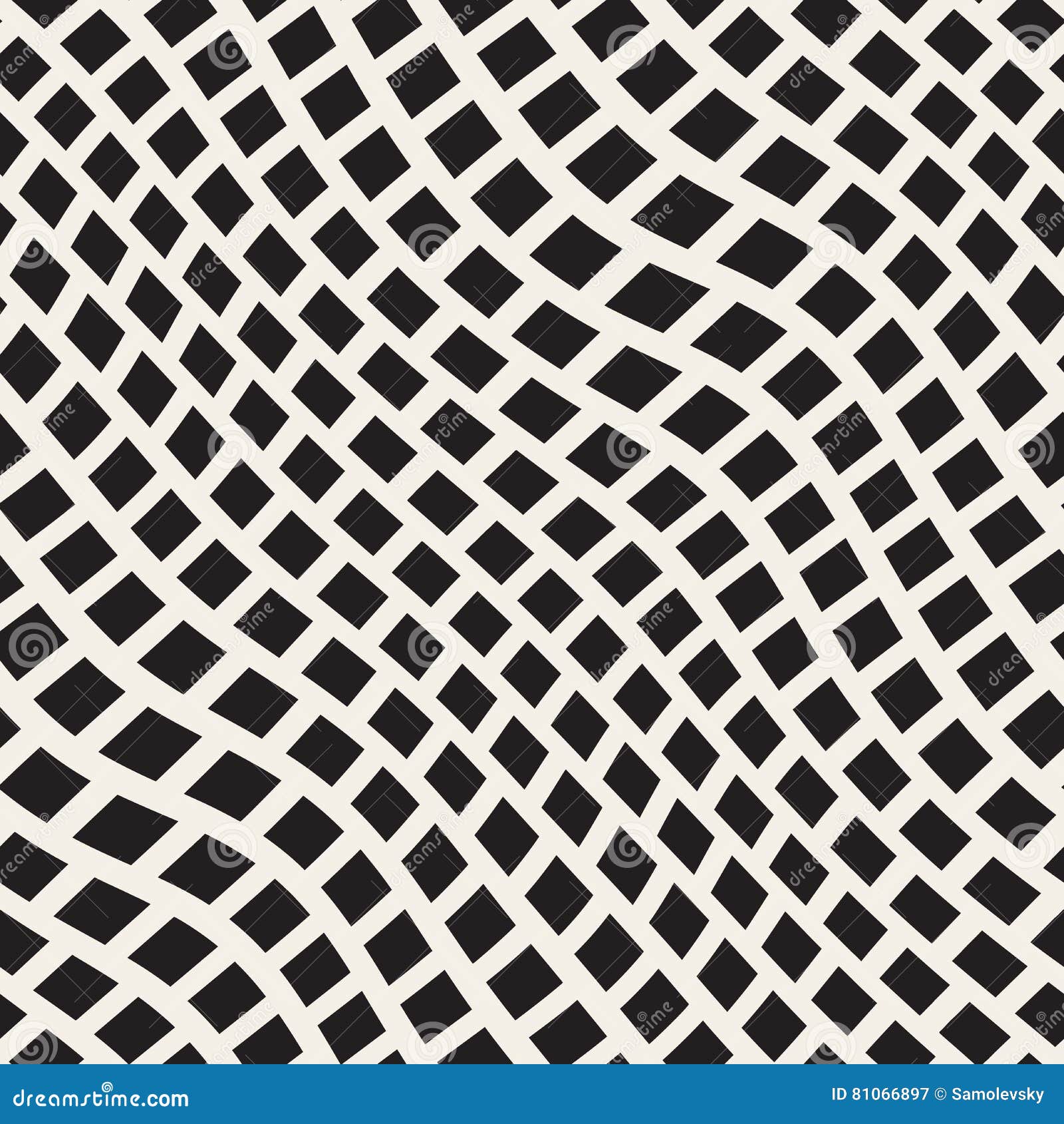 Vector Seamless Black and White Distorted Wavy Lines Pavement Pattern ...