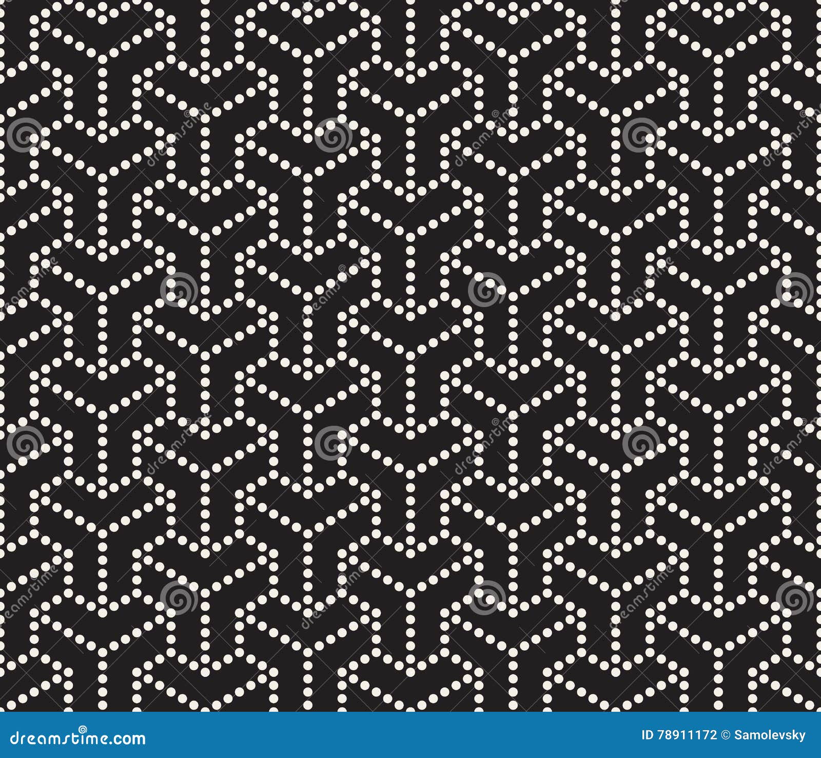 Vector Seamless Black and White Dotted Lines Grid Pattern Stock Vector ...