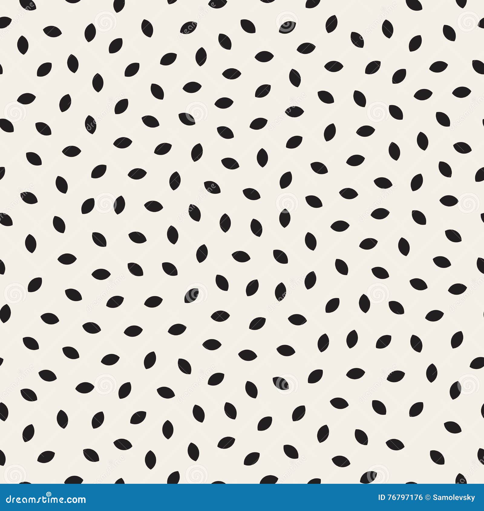 Vector Seamless Black and White Ellipse Shape Jumble Pattern Stock ...