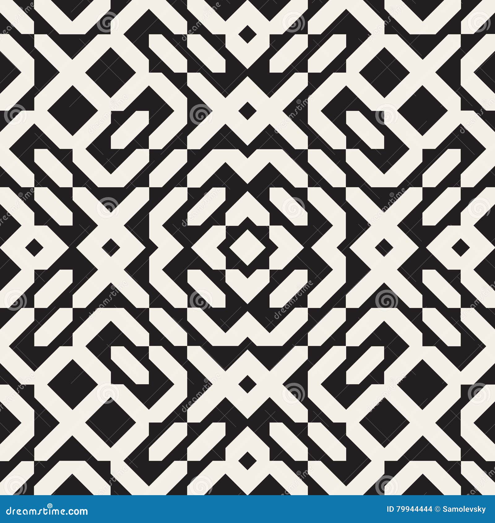 Vector Seamless Black and White Ethnic Geometric Ornamental Blocks ...