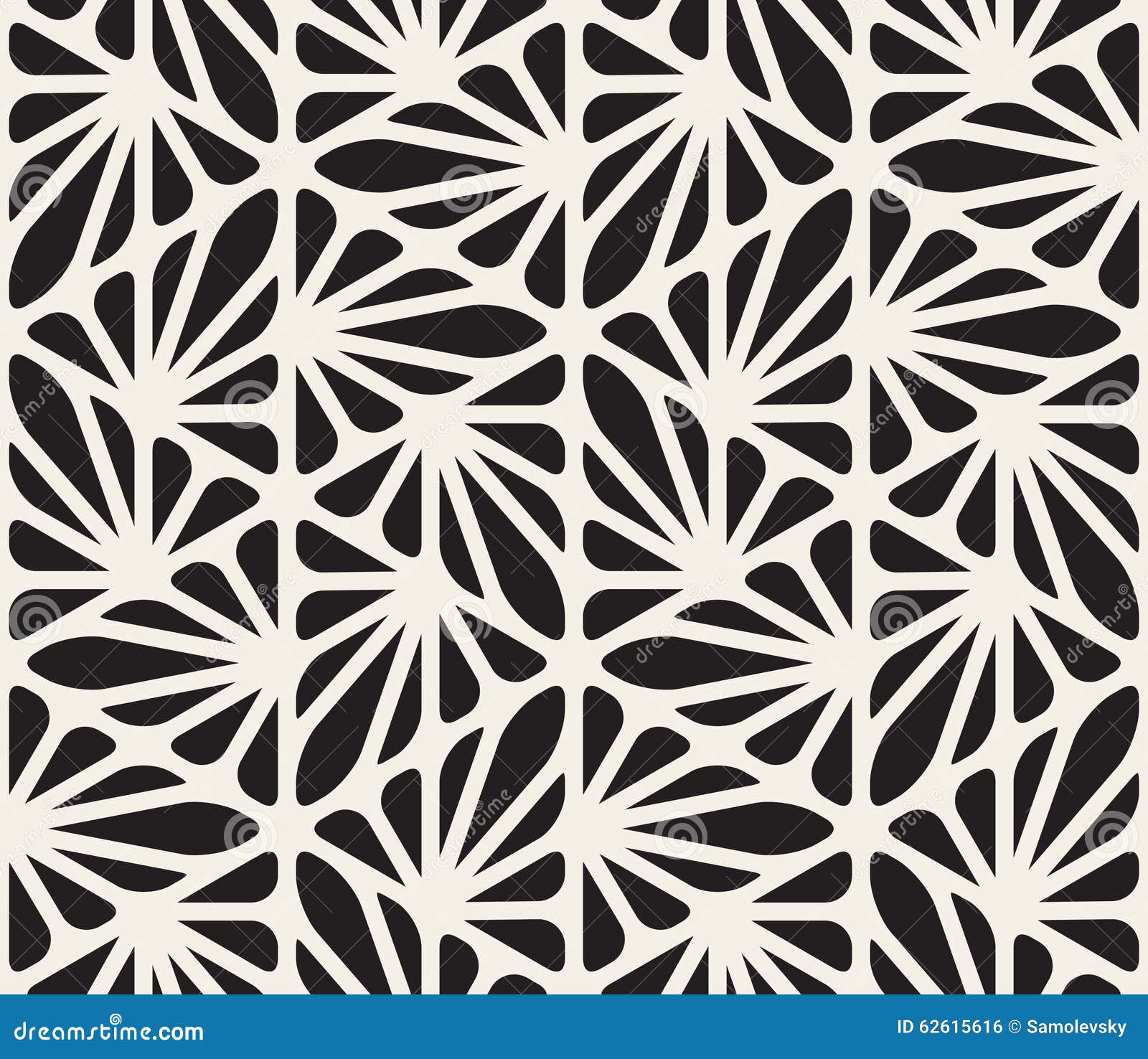 Vector Seamless Black and White Floral Organic Triangle Lines Hexagonal ... Vector Seamless Black and White Floral Organic Triangle Lines Hexagonal ...