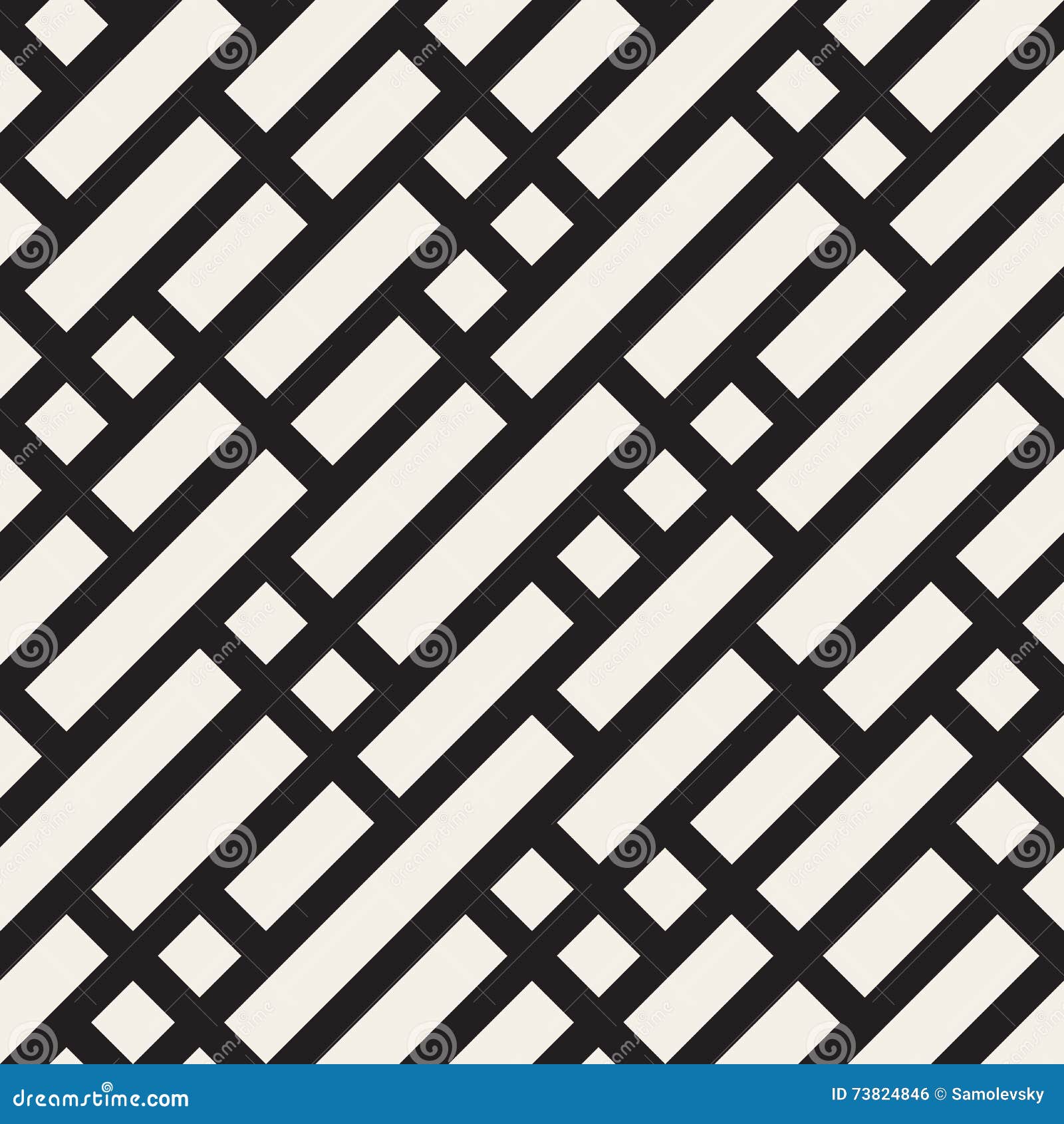 Vector Seamless Black and White Geometric Diagonal Lines Irregular ...