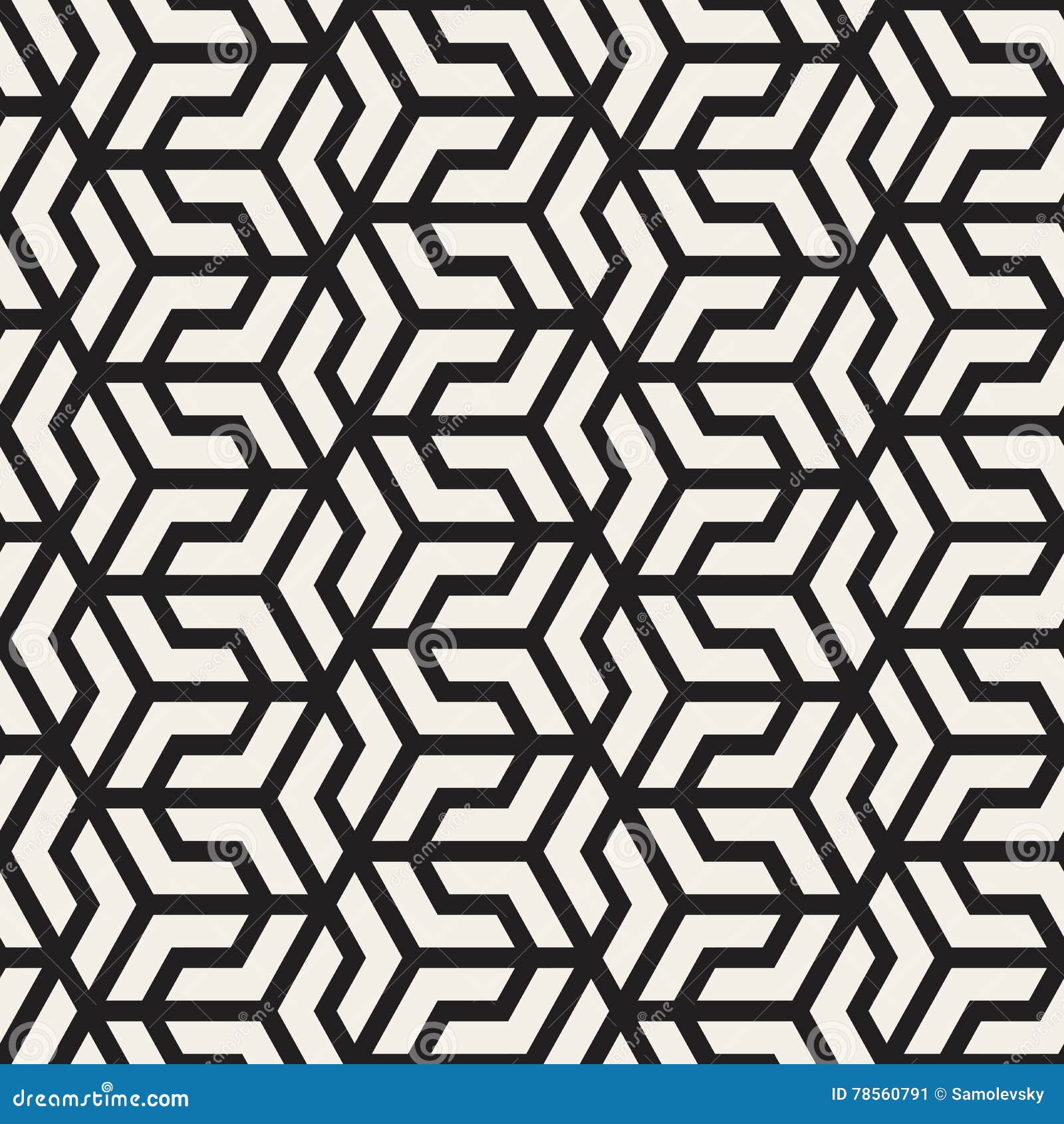 Vector Seamless Black and White Geometric Grid Pattern Stock Vector ...