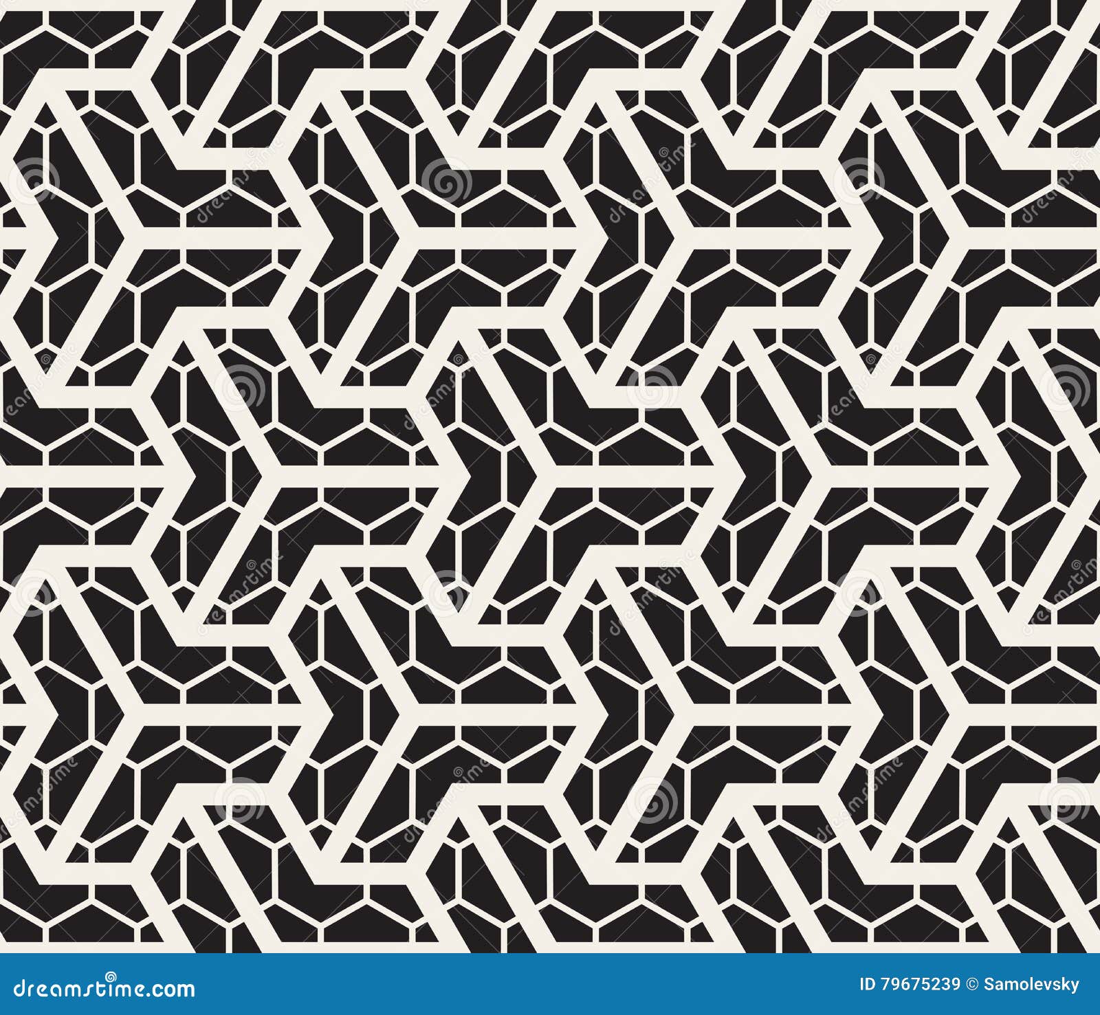 Vector Seamless Black and White Geometric Grid Pattern Stock Vector ...