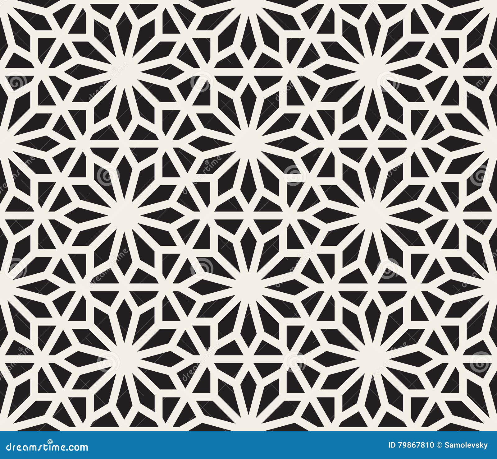 Vector Seamless Black and White Geometric Hexagon Lines Pattern Stock ...
