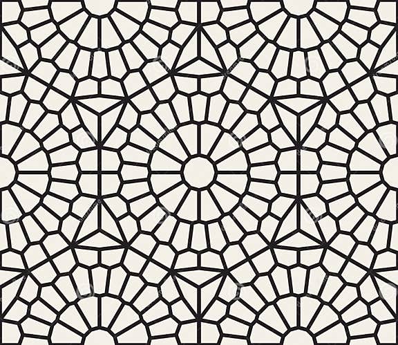 Vector Seamless Black and White Geometric Lace Grid Pattern Stock ...