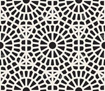 Vector Seamless Black and White Geometric Lace Grid Pattern Stock ...