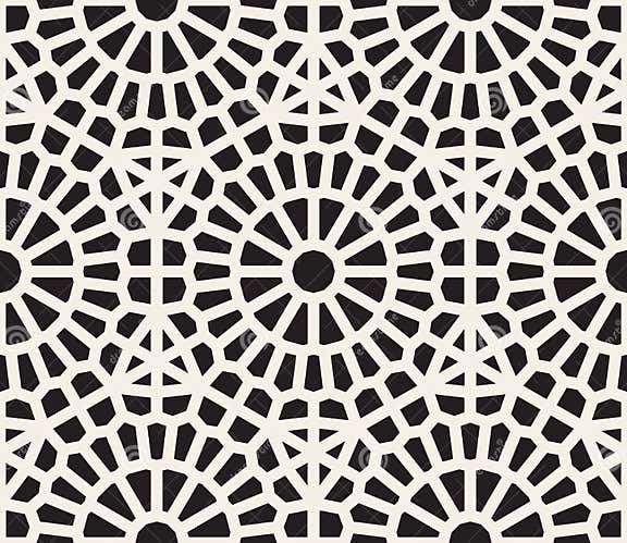 Vector Seamless Black and White Geometric Lace Grid Pattern Stock ...