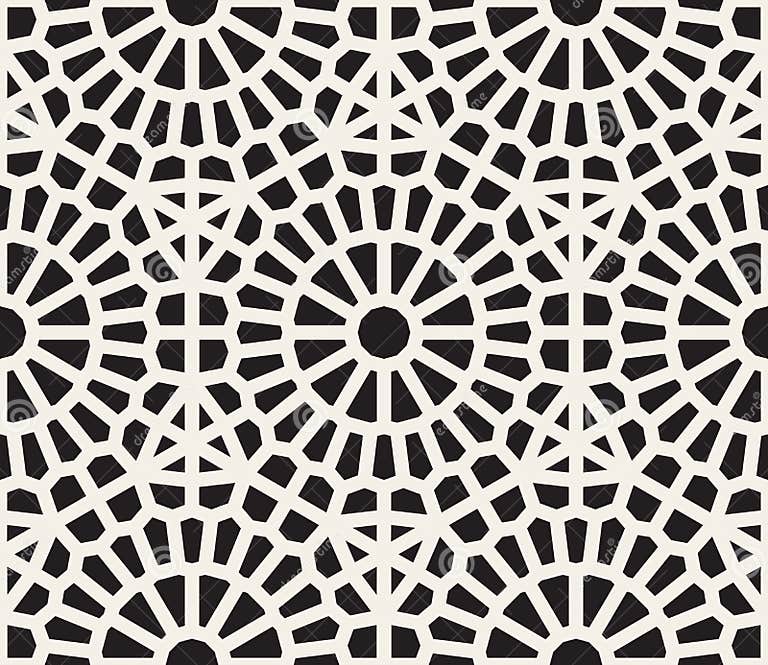 Vector Seamless Black and White Geometric Lace Grid Pattern Stock ...