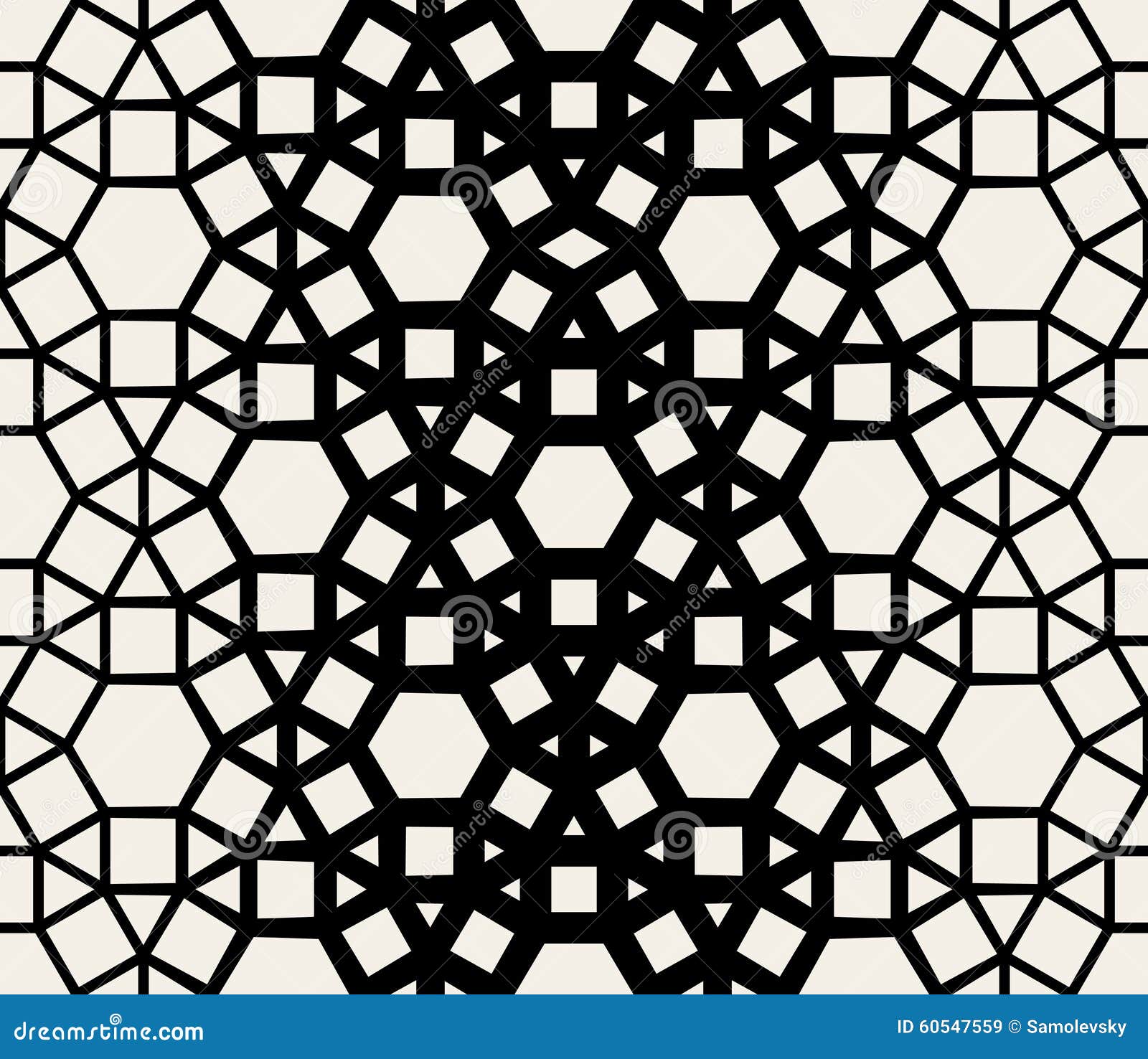 Vector Seamless Black & White Geometric Lace Pattern Stock Vector ...