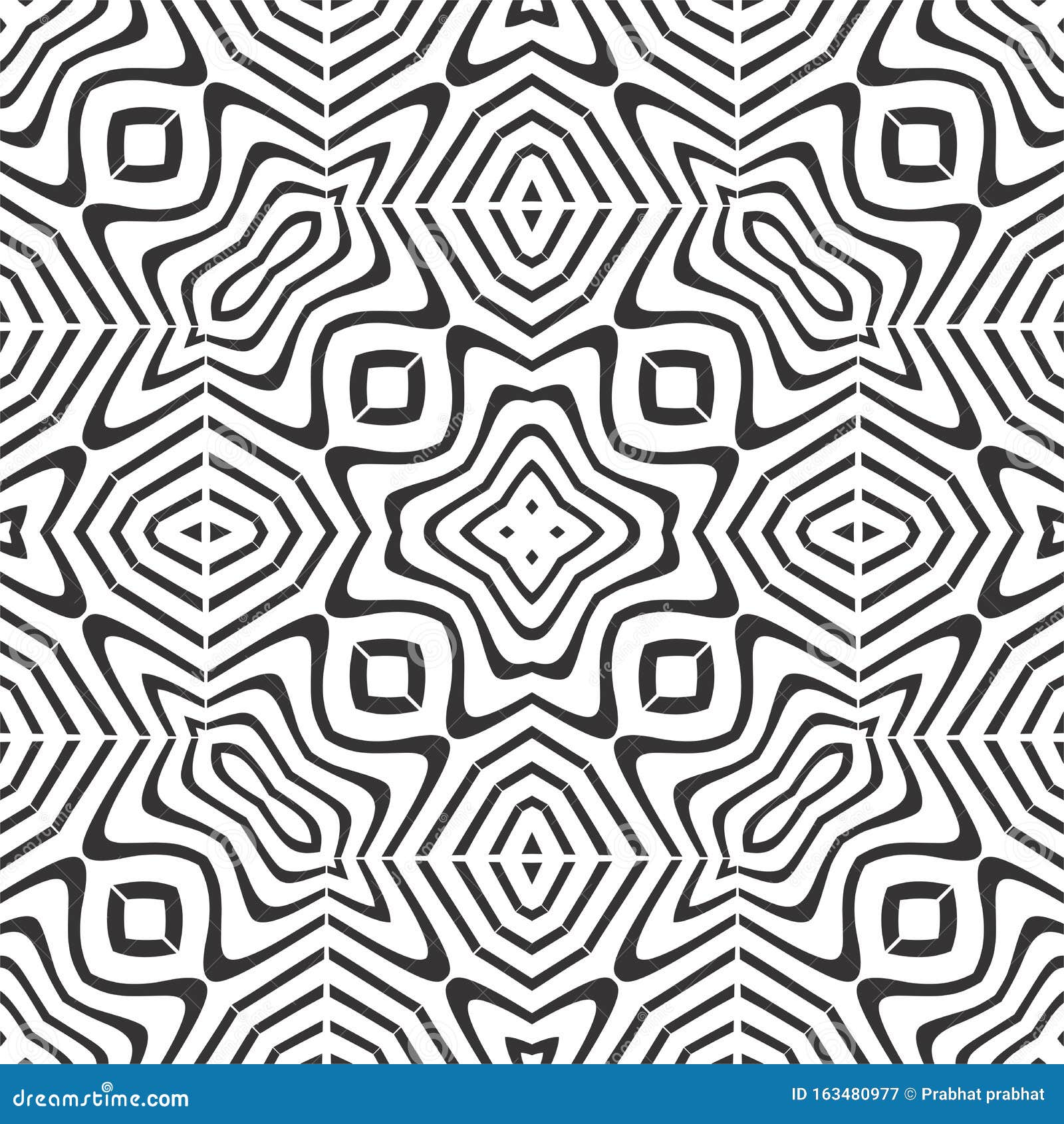 Seamless Black and White Abstract Pattern . Stock Vector - Illustration ...