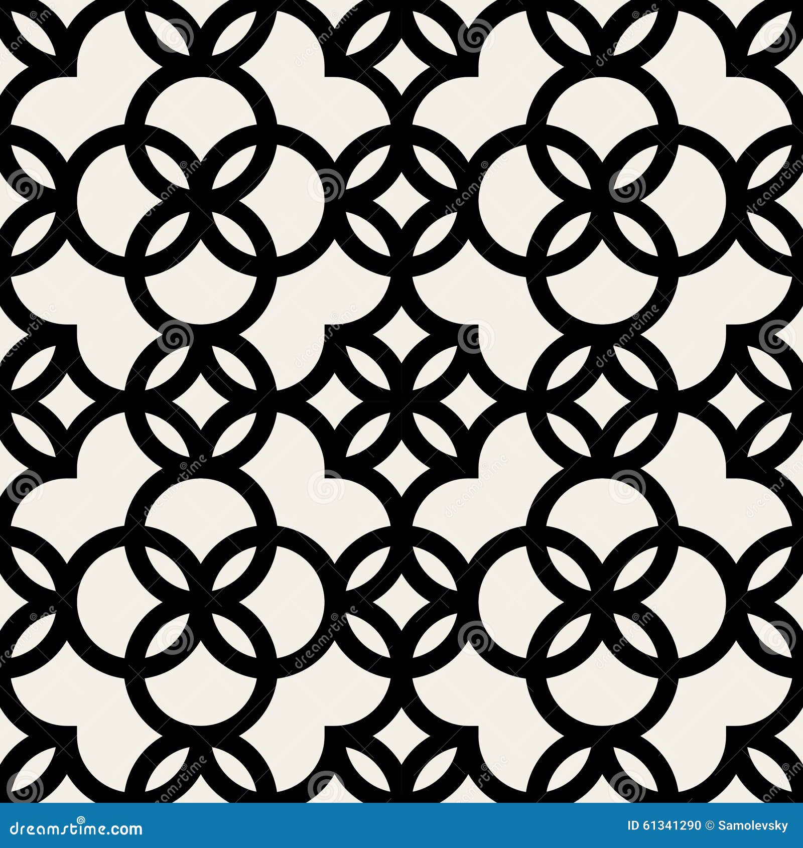 Vector Seamless Black and White Geometric Rounded Circle Pattern Stock ...