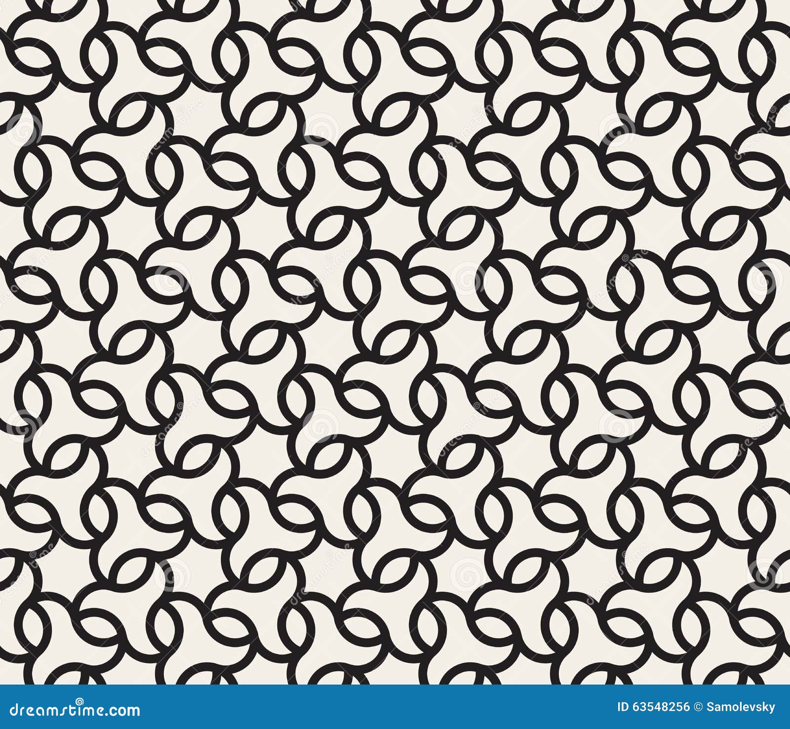 Vector Seamless Black and White Geometric Rounded Line Hexagonal Star ...