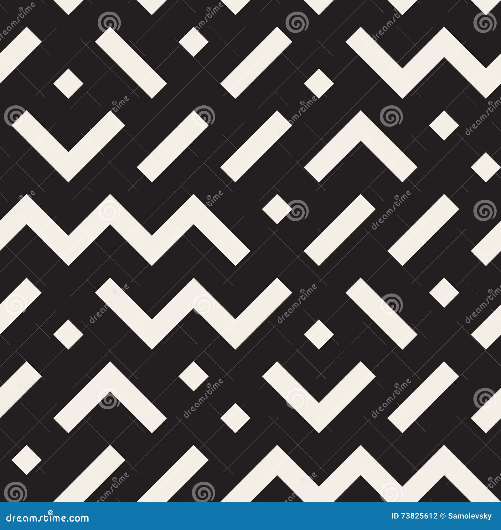 Vector Seamless Black and White Geometric Shapes Jumble Pattern Stock ...