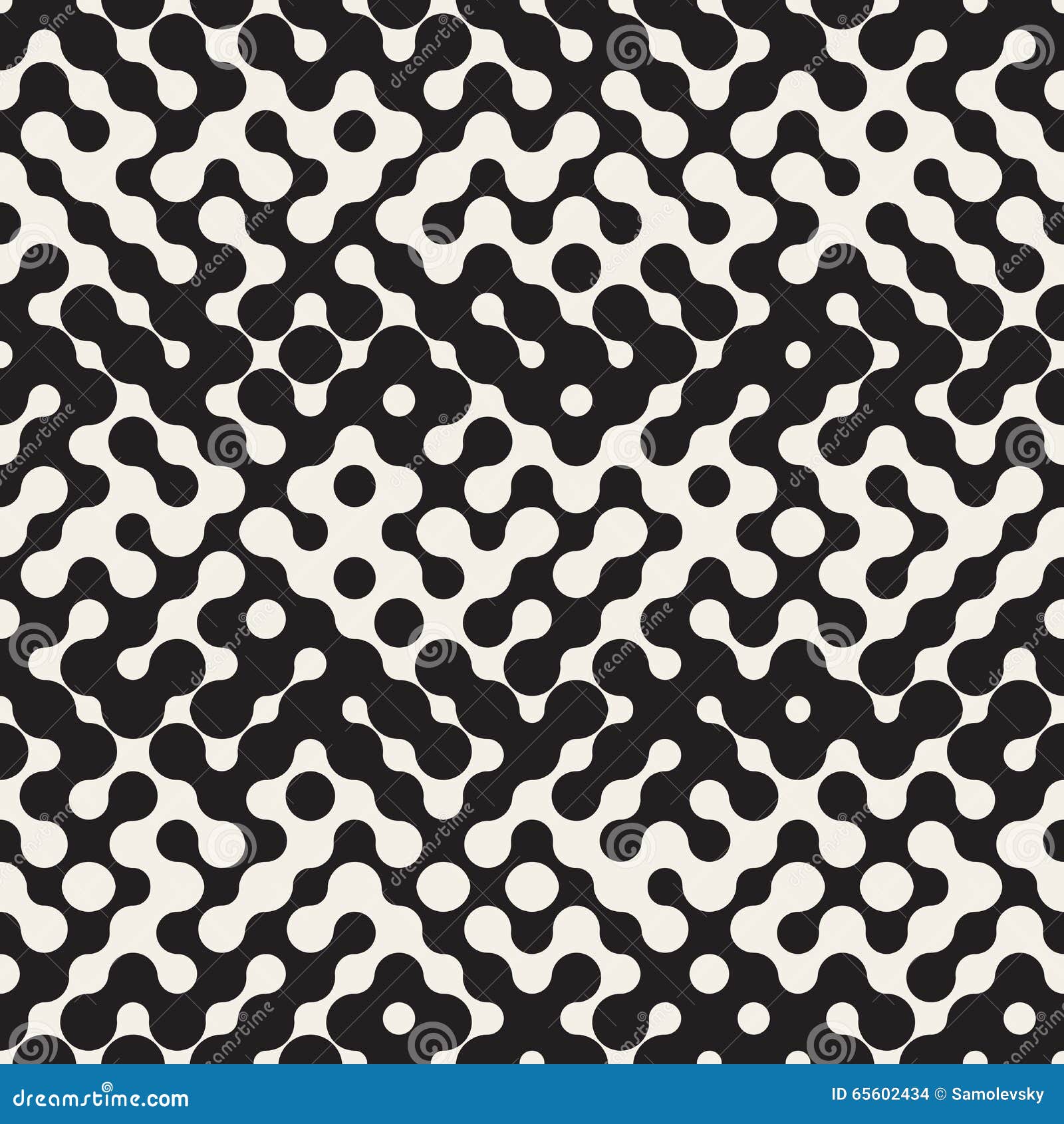 Vector Seamless Black and White Gradient Halftone Irregular Geometric ...
