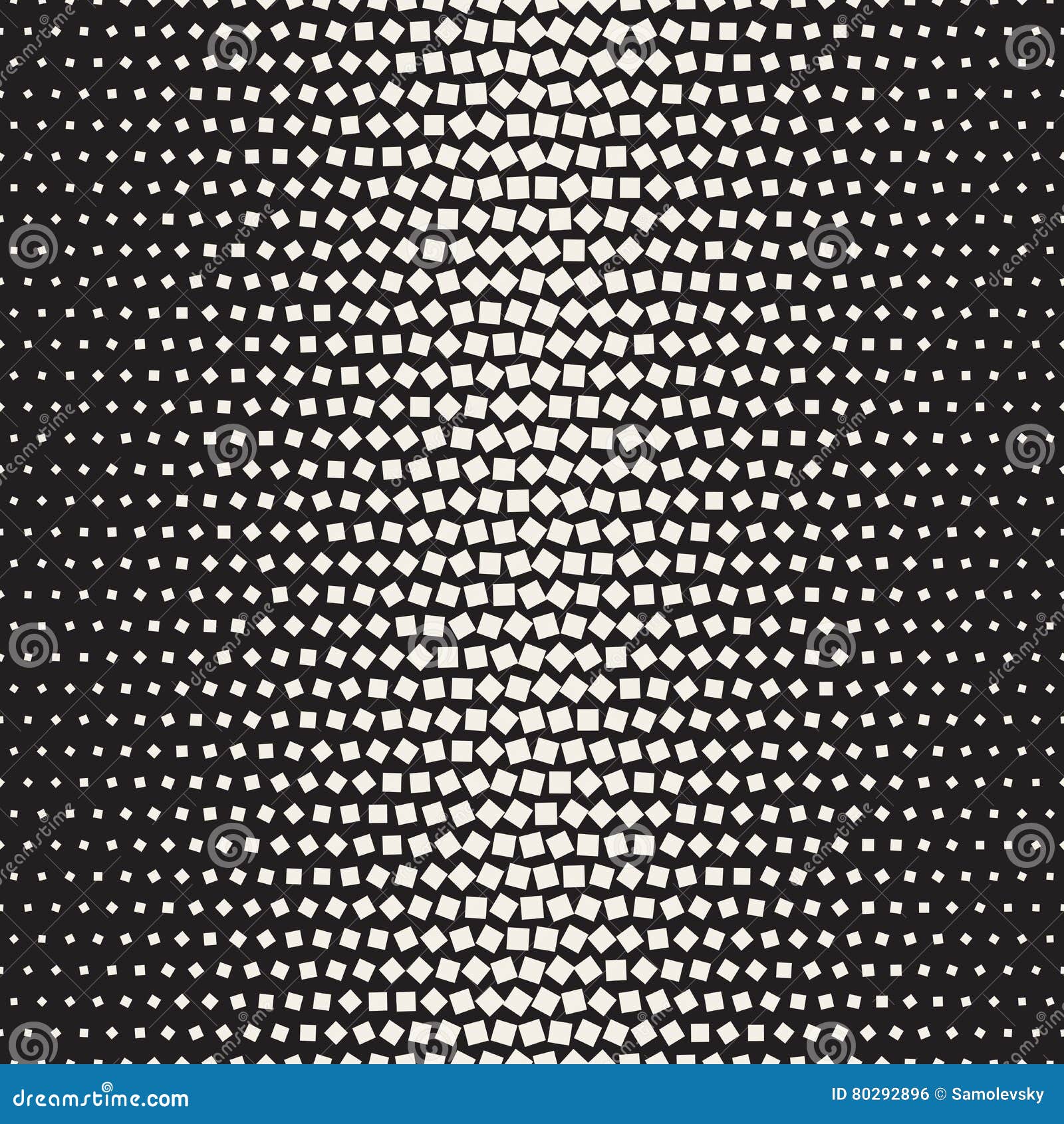 Vector Seamless Black and White Halftone Random Squares Pattern Stock ...