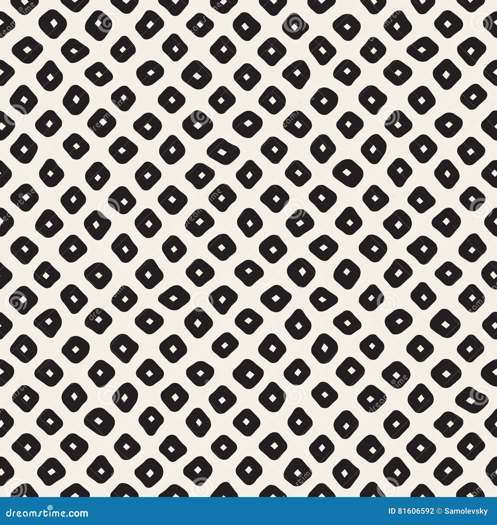 Vector Seamless Black And White Hand Drawn Circles Pattern Stock Vector