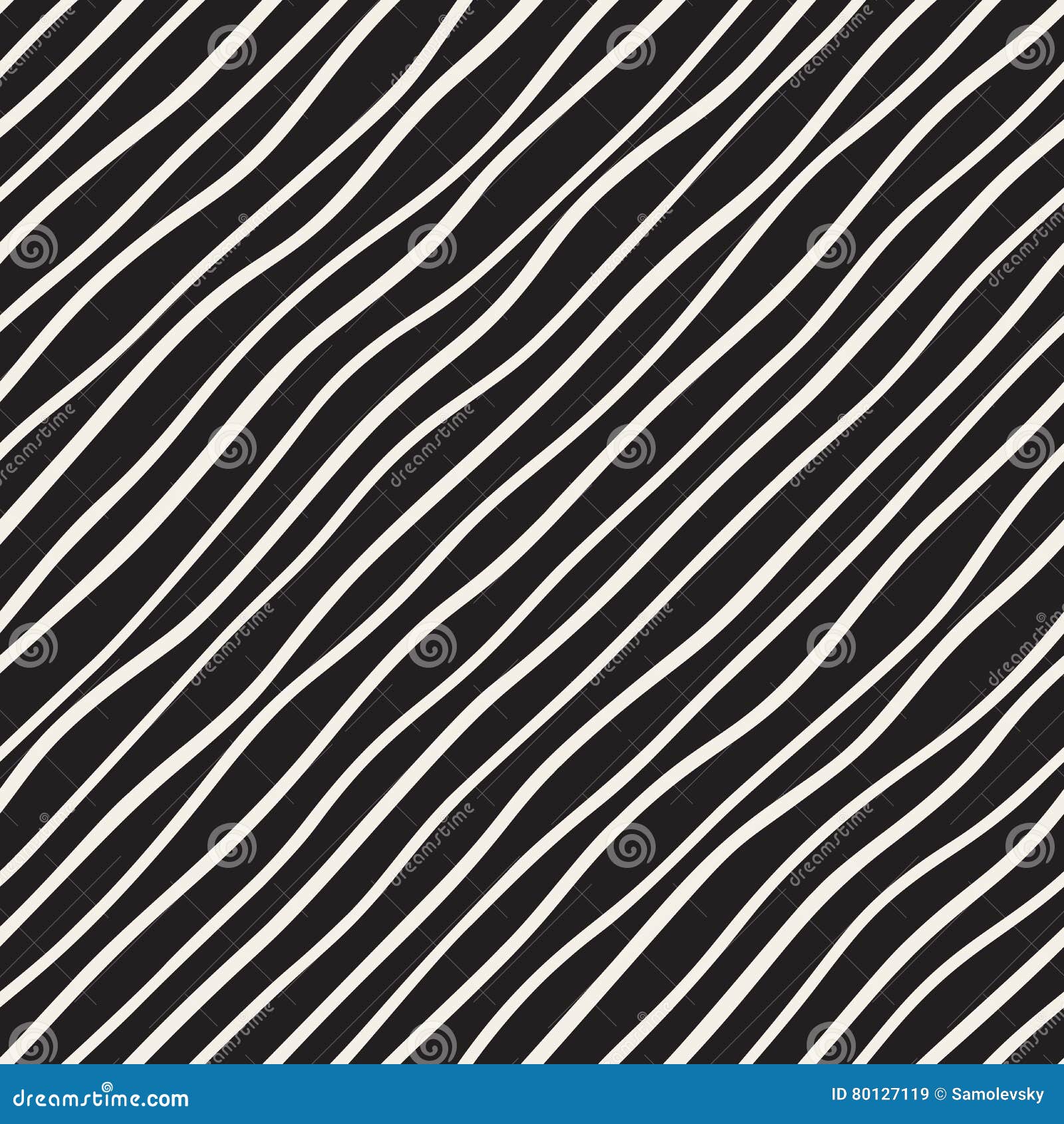 Vector Seamless Black and White Hand Drawn Diagonal Lines Pattern Stock ...