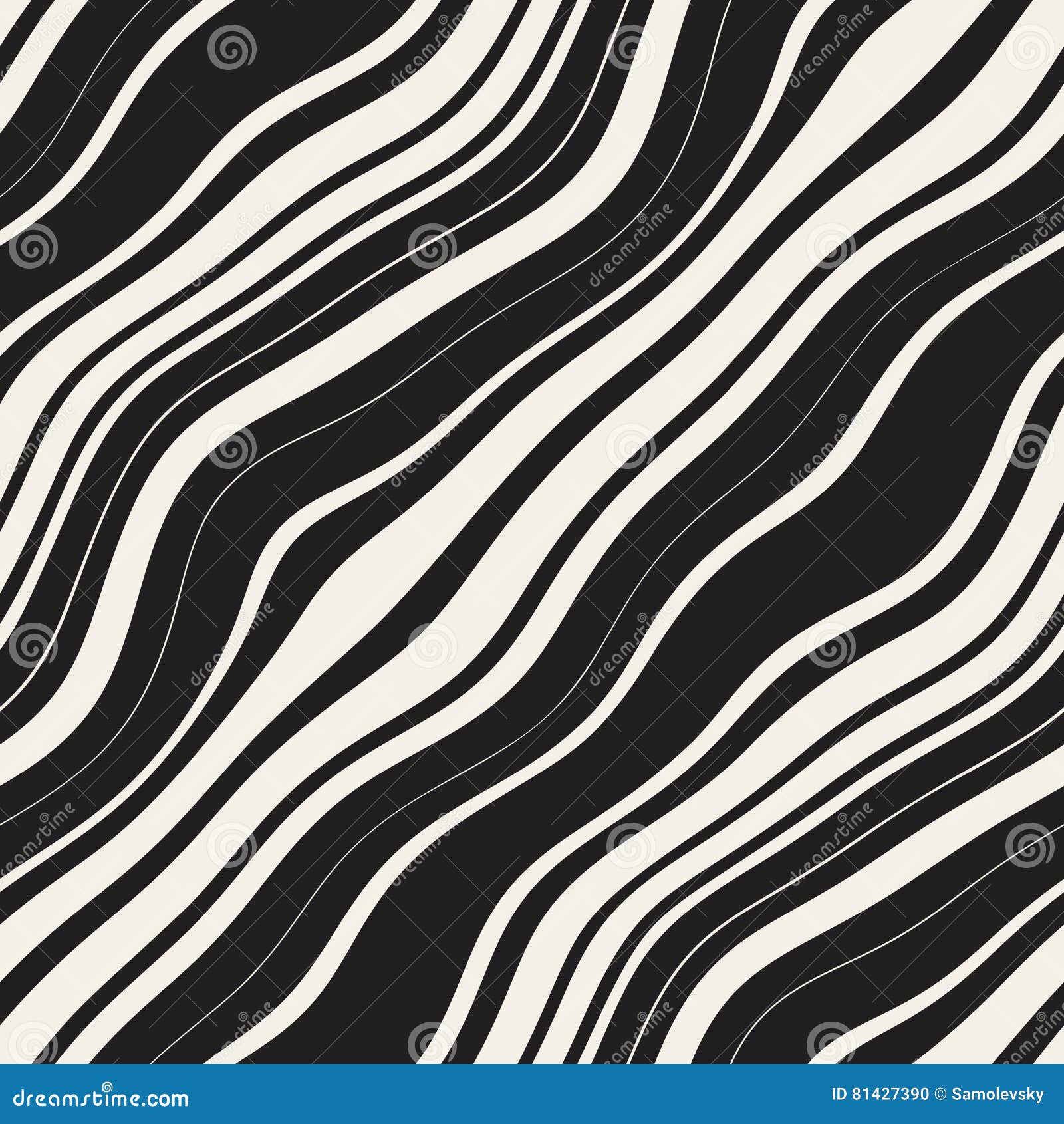 Vector Seamless Black and White Hand Drawn Diagonal Lines Pattern Stock ...