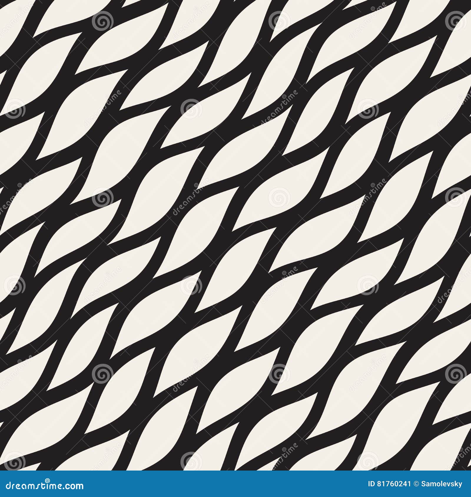 Vector Seamless Black and White Hand Drawn Diagonal Lines Pattern Stock ...