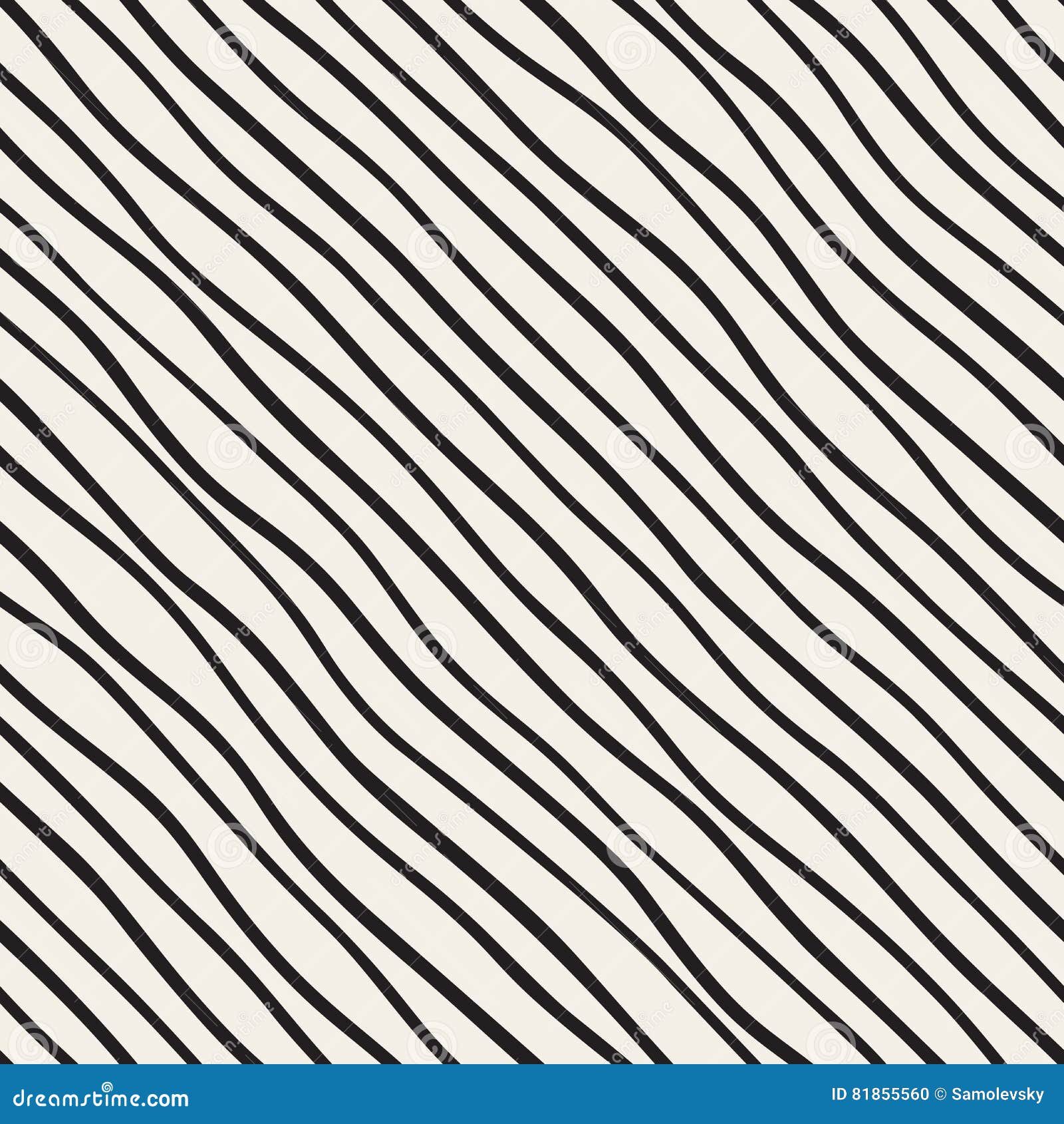 Vector Seamless Black and White Hand Drawn Diagonal Lines Pattern Stock ...
