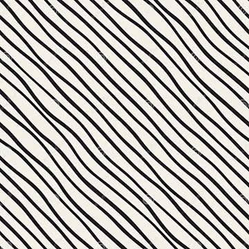 Vector Seamless Black and White Hand Drawn Diagonal Lines Pattern Stock ...