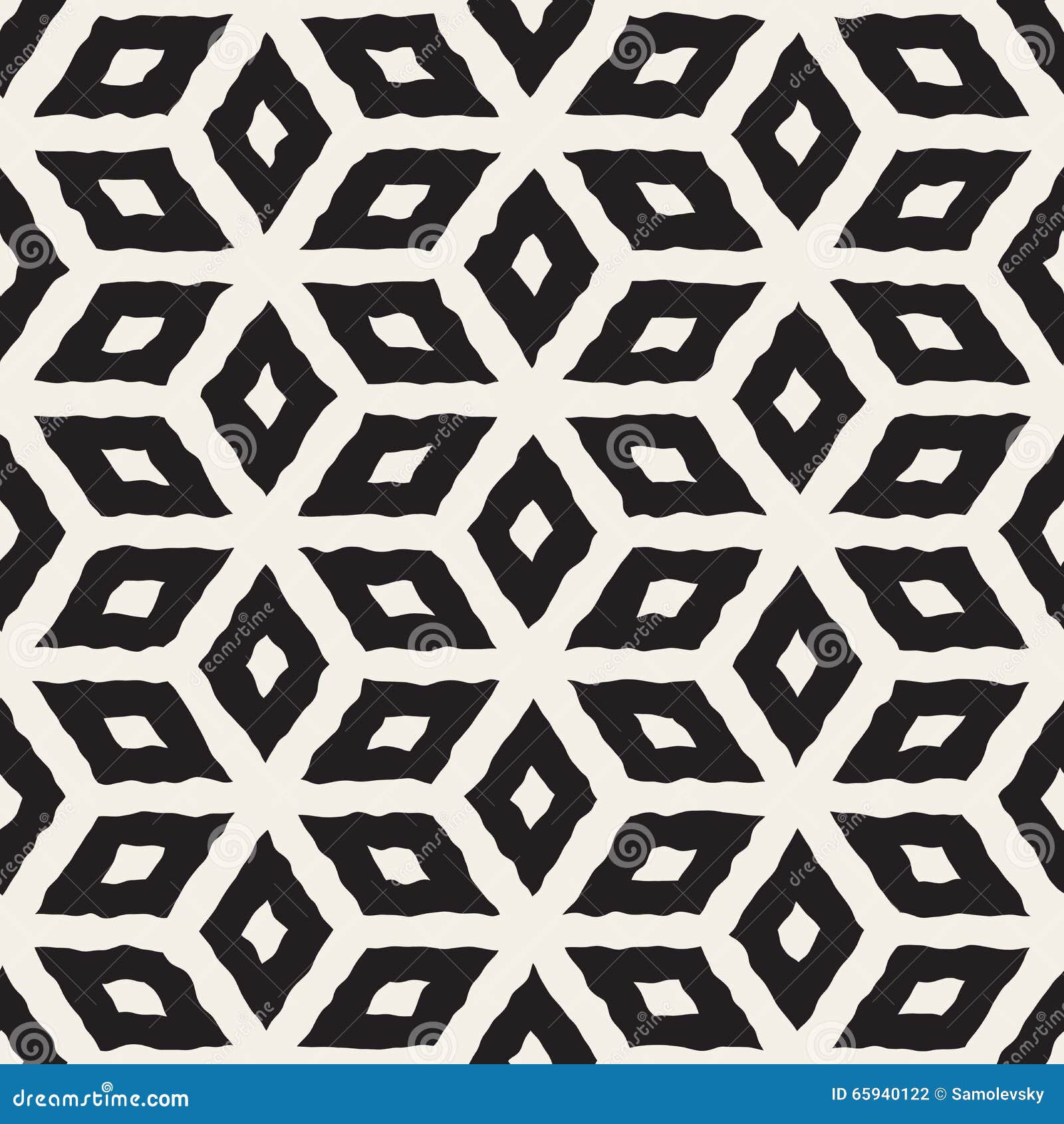 Vector Seamless Black and White Hand Painted Line Geometric Rhombus ... Vector Seamless Black and White Hand Painted Line Geometric Rhombus ...