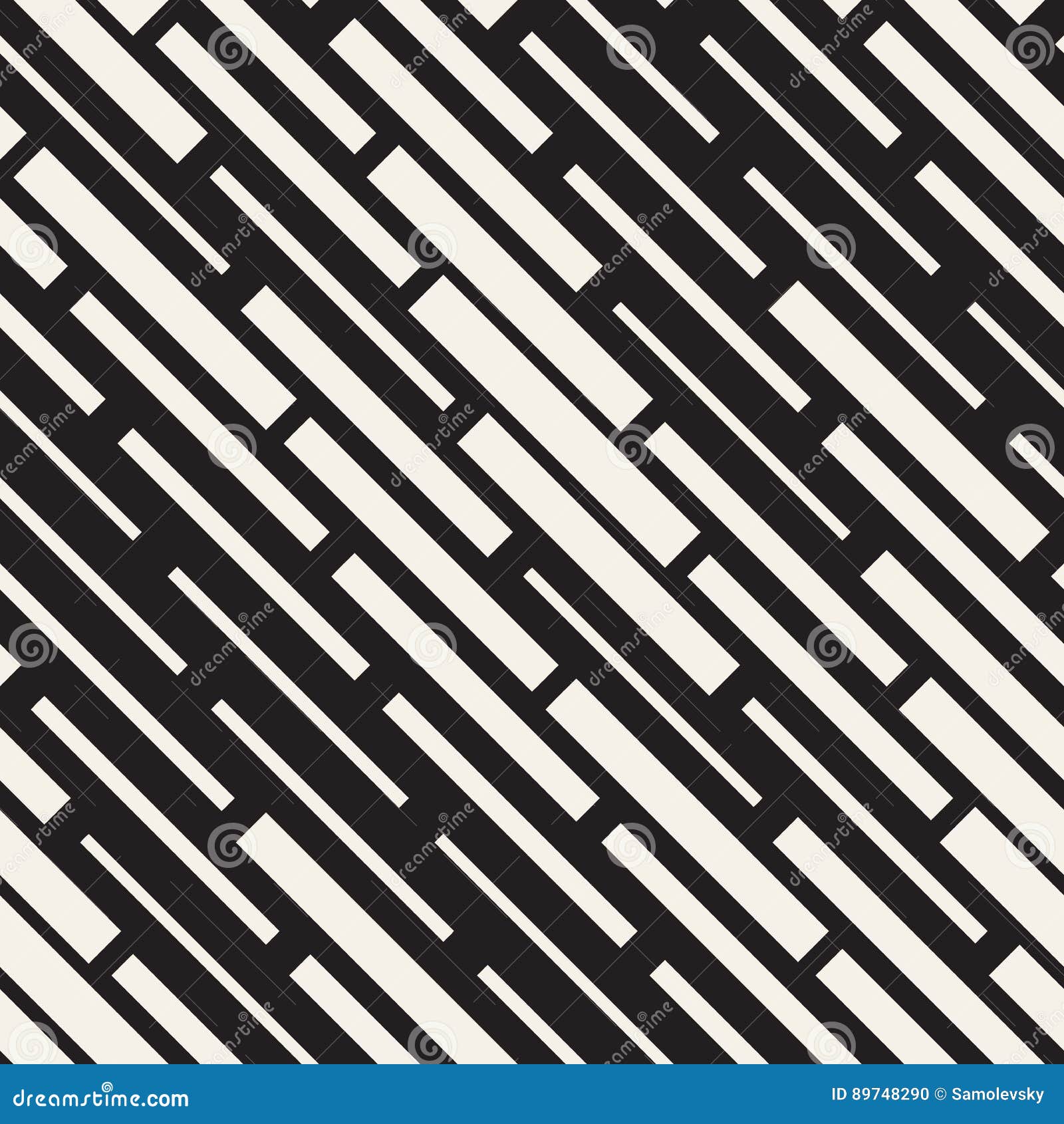 Vector Seamless Black and White Irregular Dash Rectangles Grid Pattern ...