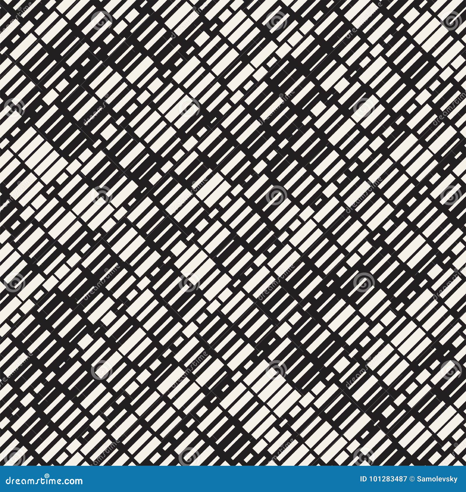 Vector Seamless Black and White Irregular Dash Rectangles. Abstract ...