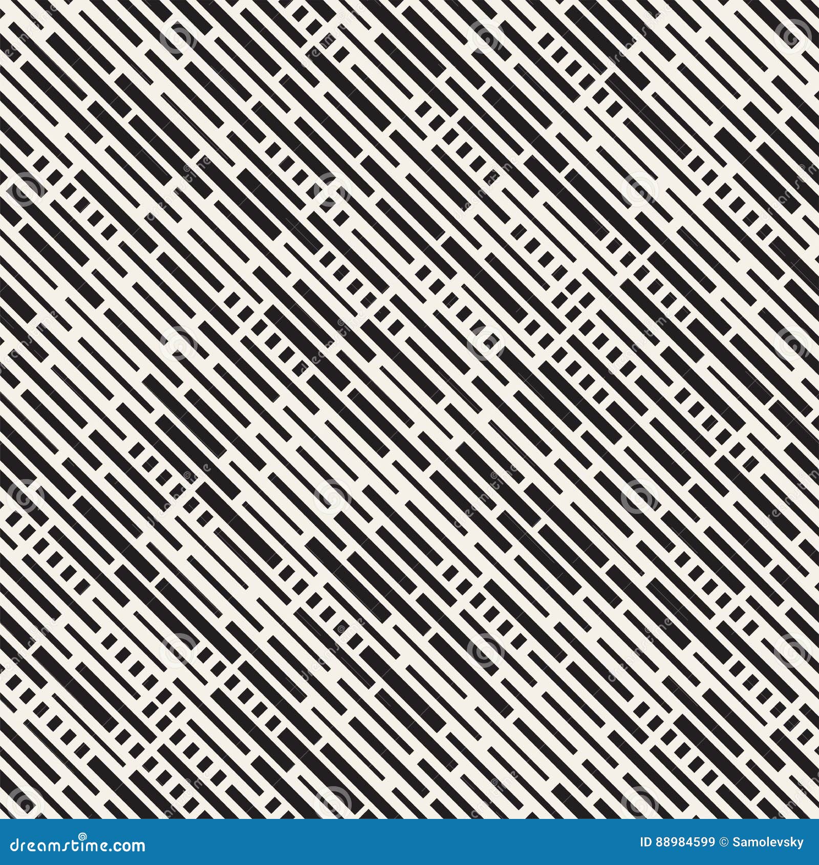 Vector Seamless Black and White Irregular Dash Rectangles Grid Pattern ...
