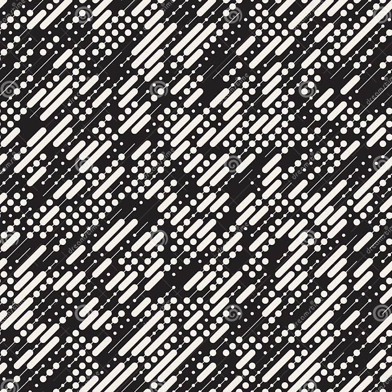Vector Seamless Black and White Irregular Diagonal Dash Lines Pattern ...