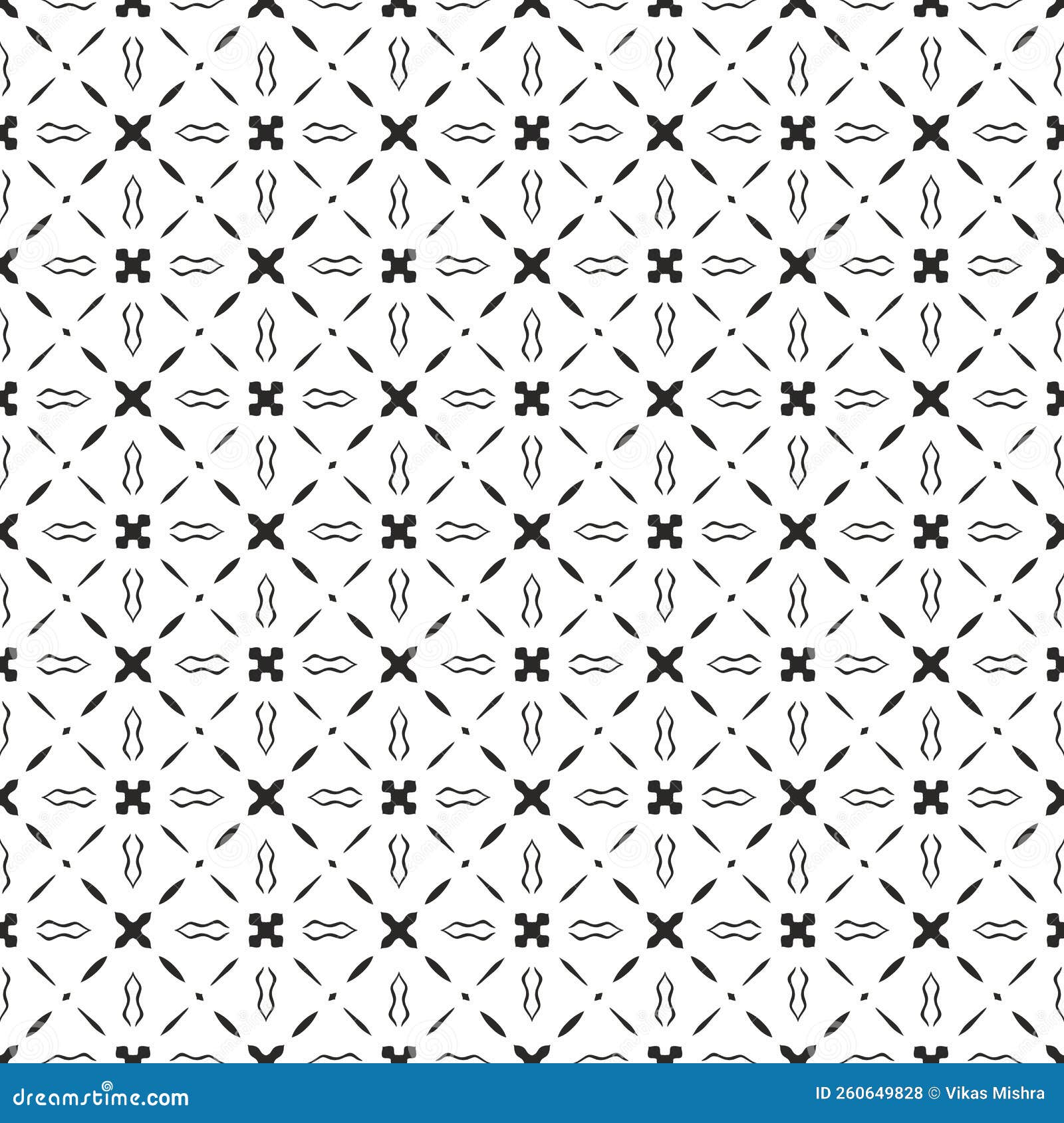 Vector Seamless Black and White Irregular Hexagonal Grid Pattern ...