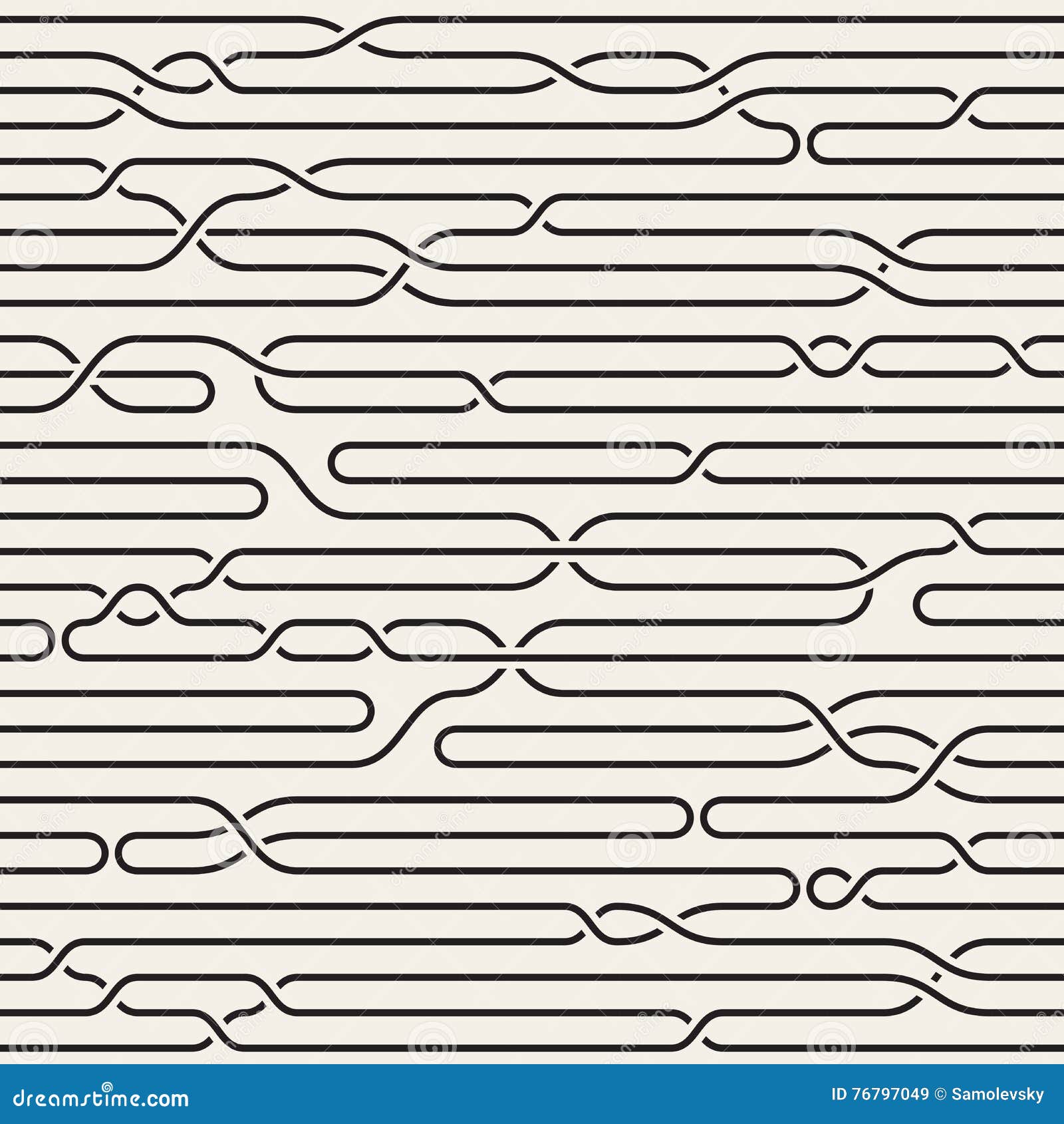 Vector Seamless Black and White Irregular Horizontal Braid Lines ...