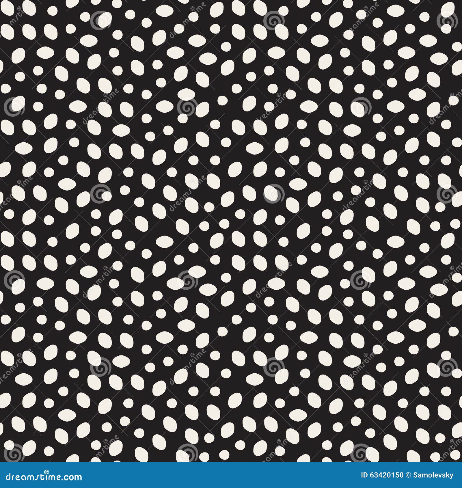 Vector Seamless Black and White Irregular Jumble Ellipses and Circles ...