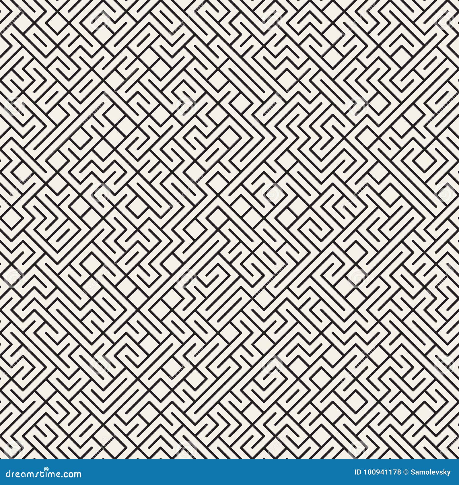 Vector Seamless Irregular Lines Grid Pattern. Trendy Monochrome Texture ...
