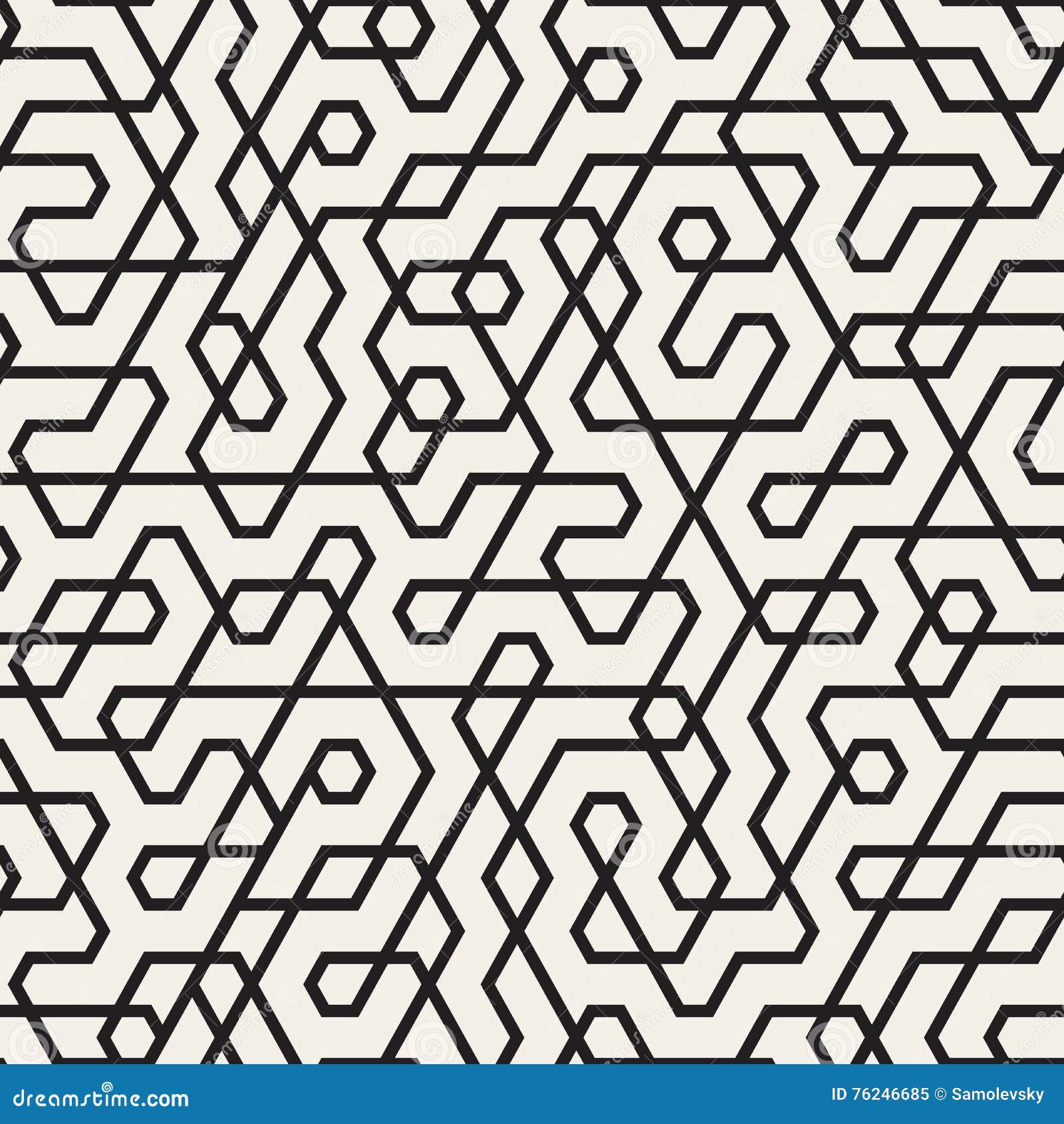 Vector Seamless Black and White Irregular Lines Pattern Stock Vector ...