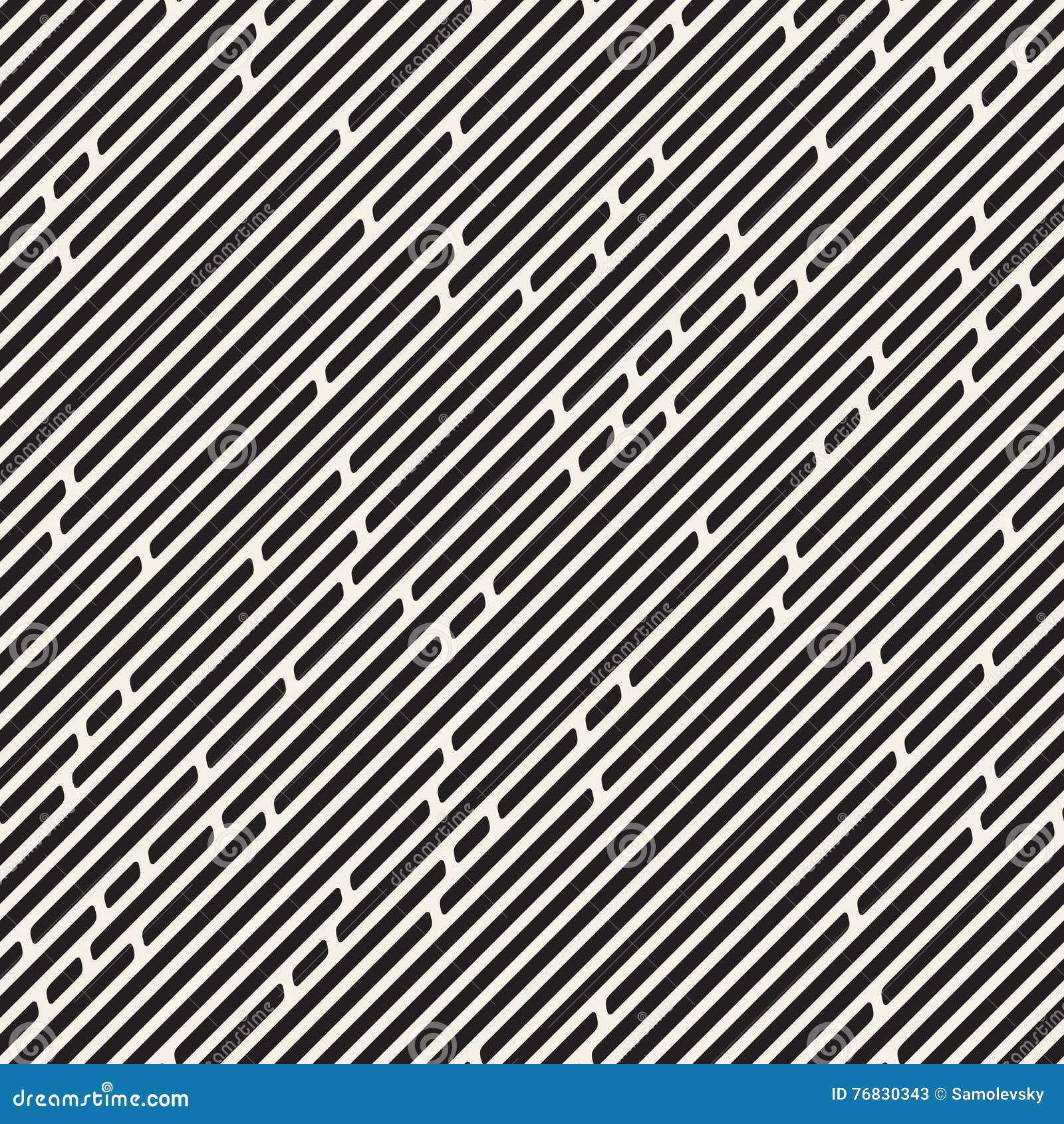 Vector Seamless Black and White Irregular Rounded Dash Lines Pattern ...