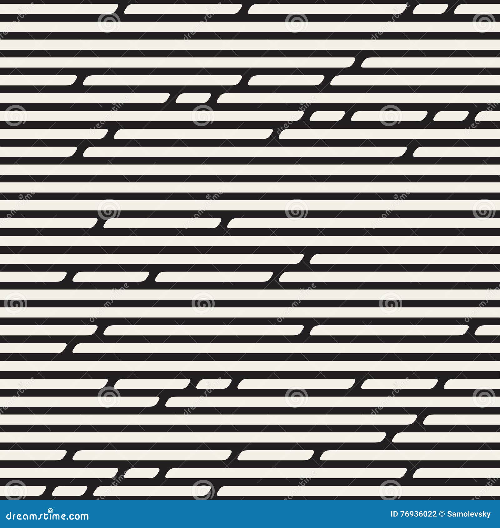 Vector Seamless Black and White Irregular Rounded Dash Lines Pattern ...