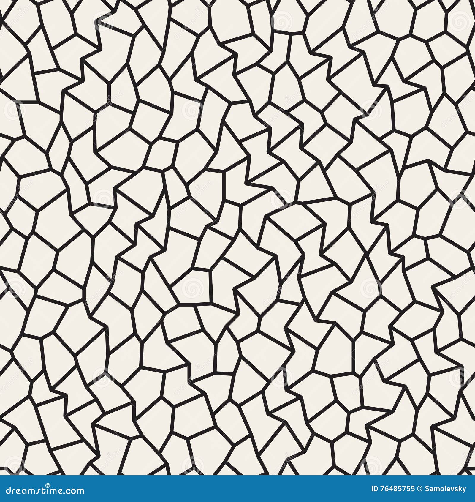 Vector Seamless Black and White Jagged Lines Mosaic Pattern Stock ...