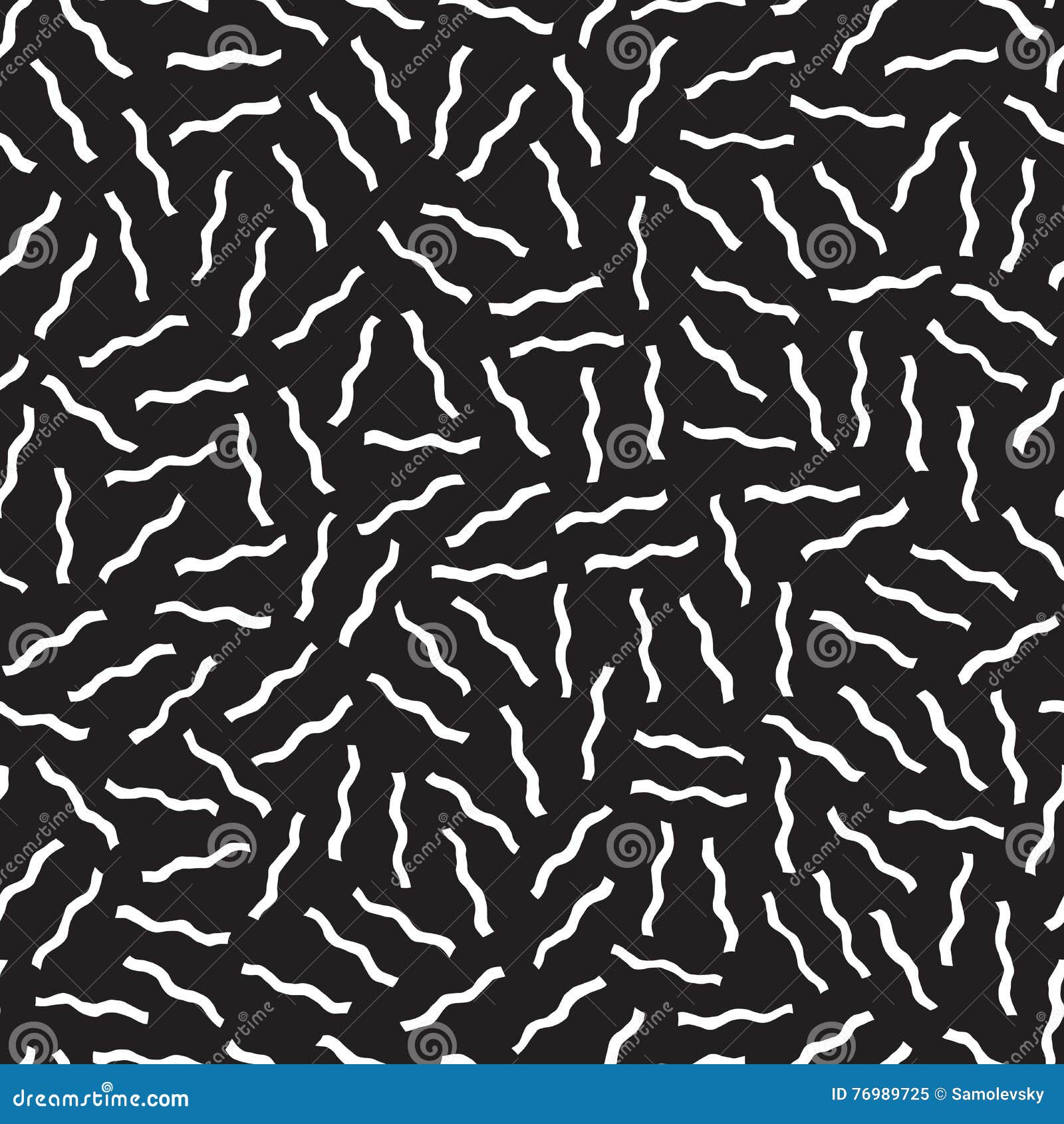 Vector Seamless Black and White Jumble Lines Pattern Stock Vector ...