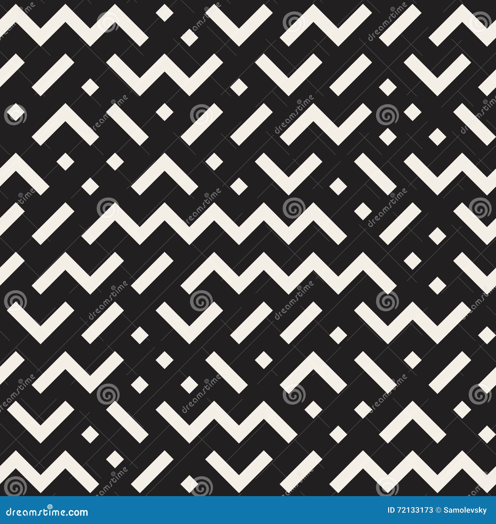 Vector Seamless Black and White Jumble ZigZag Lines Pattern Stock ...