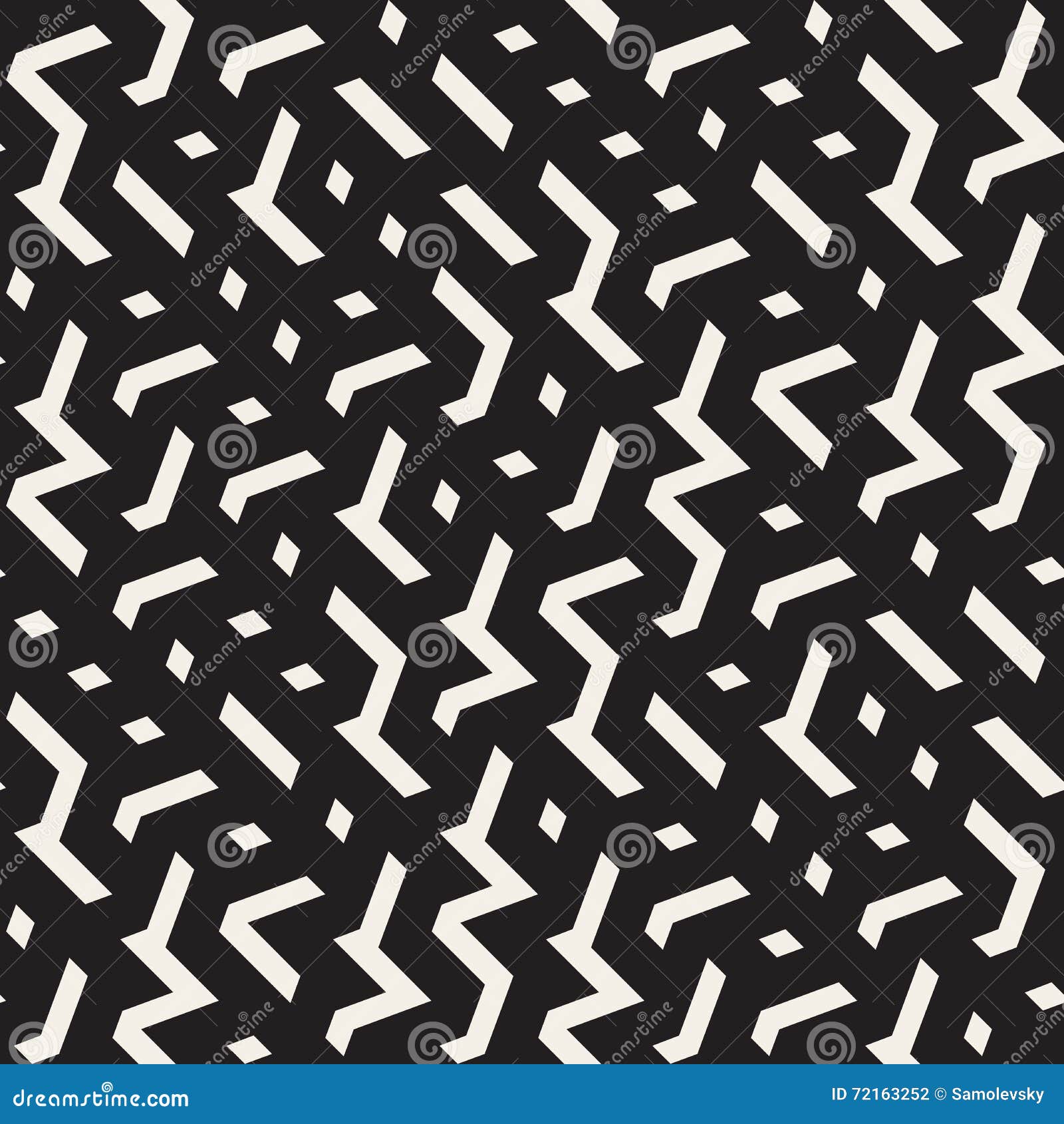 Vector Seamless Black and White Jumble ZigZag Lines Pattern Stock ...