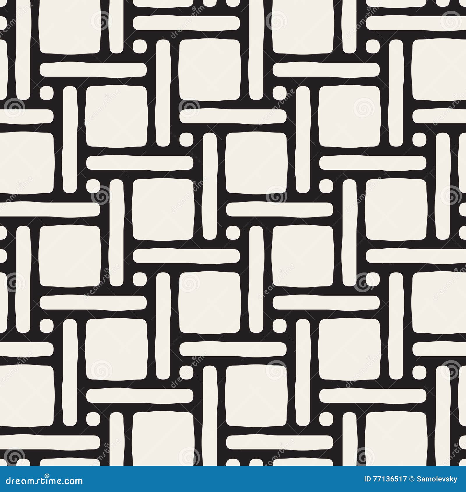 Vector Seamless Black And White Lattice Geometric Pattern Stock Vector