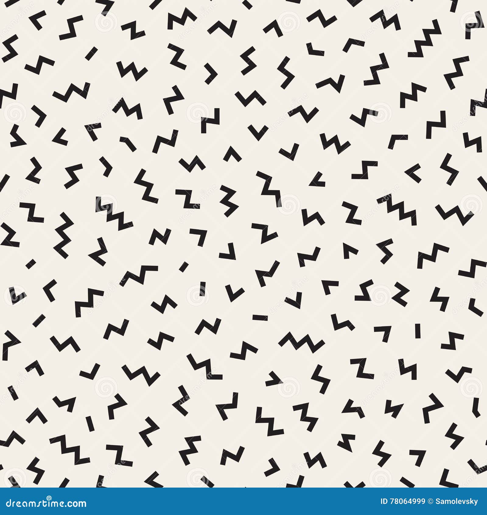 Vector Seamless Black and White Lines Jumble Pattern Stock Vector ...