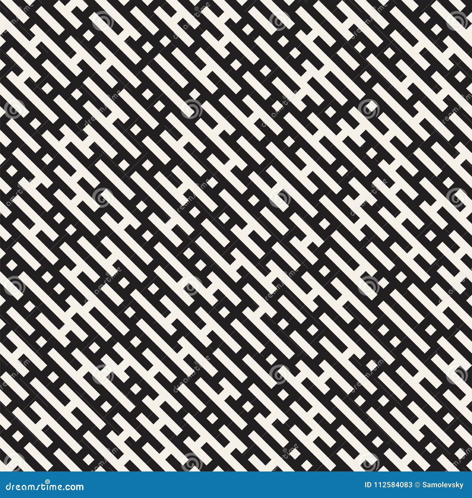 Vector Seamless Black and White Lines Maze Pattern. Abstract Geometric ...