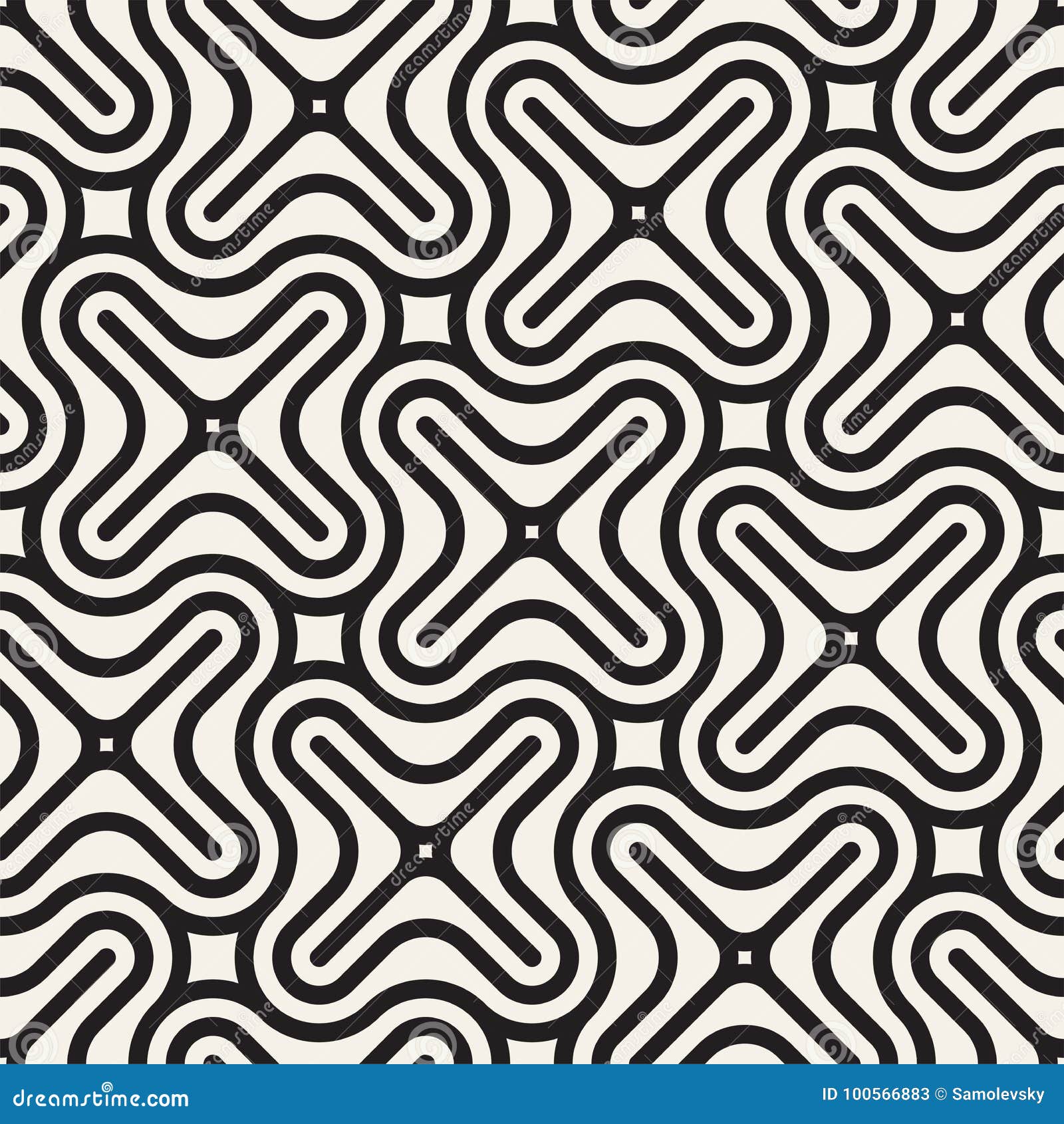 Vector Seamless Black and White Lines Pattern Abstract Background ...