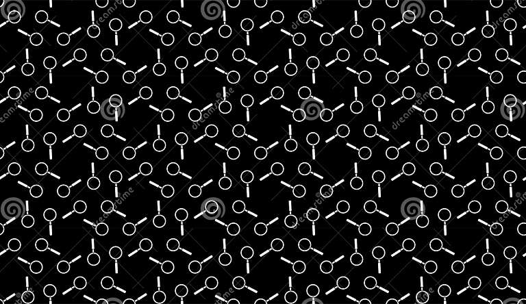 Vector Seamless Black and White Magnifying Glass Pattern Background ...